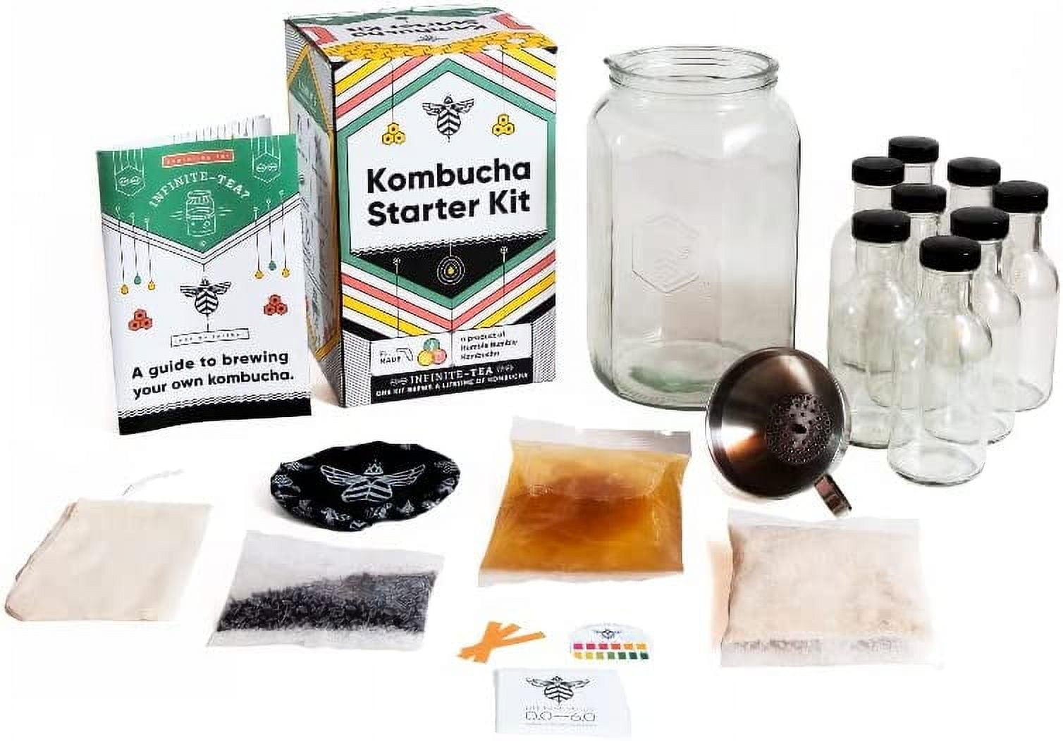 Craft A Brew Deluxe Kombucha Starter Kit | Includes 8 Reusable 16oz ...
