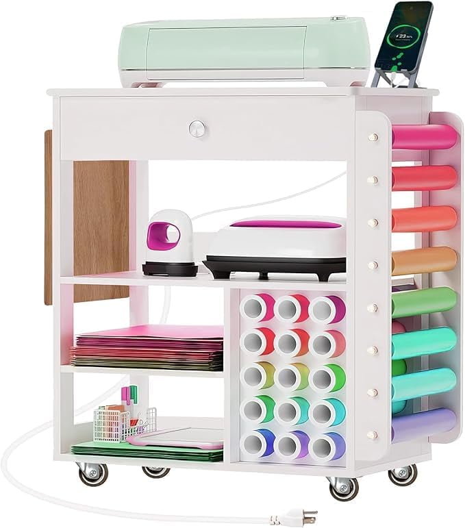 Craft Cart Organization and Storage Craft Table Compatible with Cutting ...