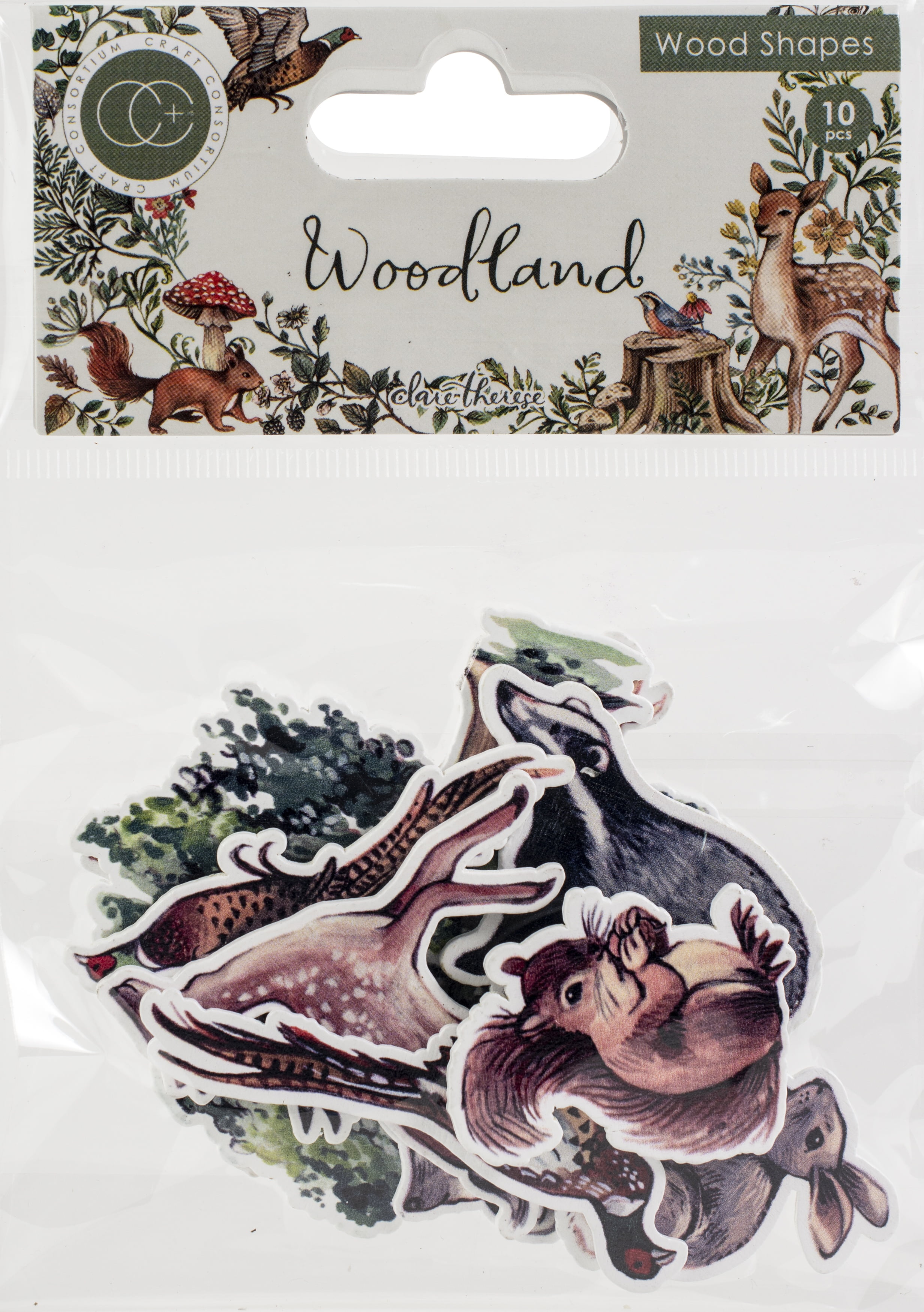 Craft Consortium Laser-Cut Wooden Shapes 10/Pkg-Woodland - Walmart.com