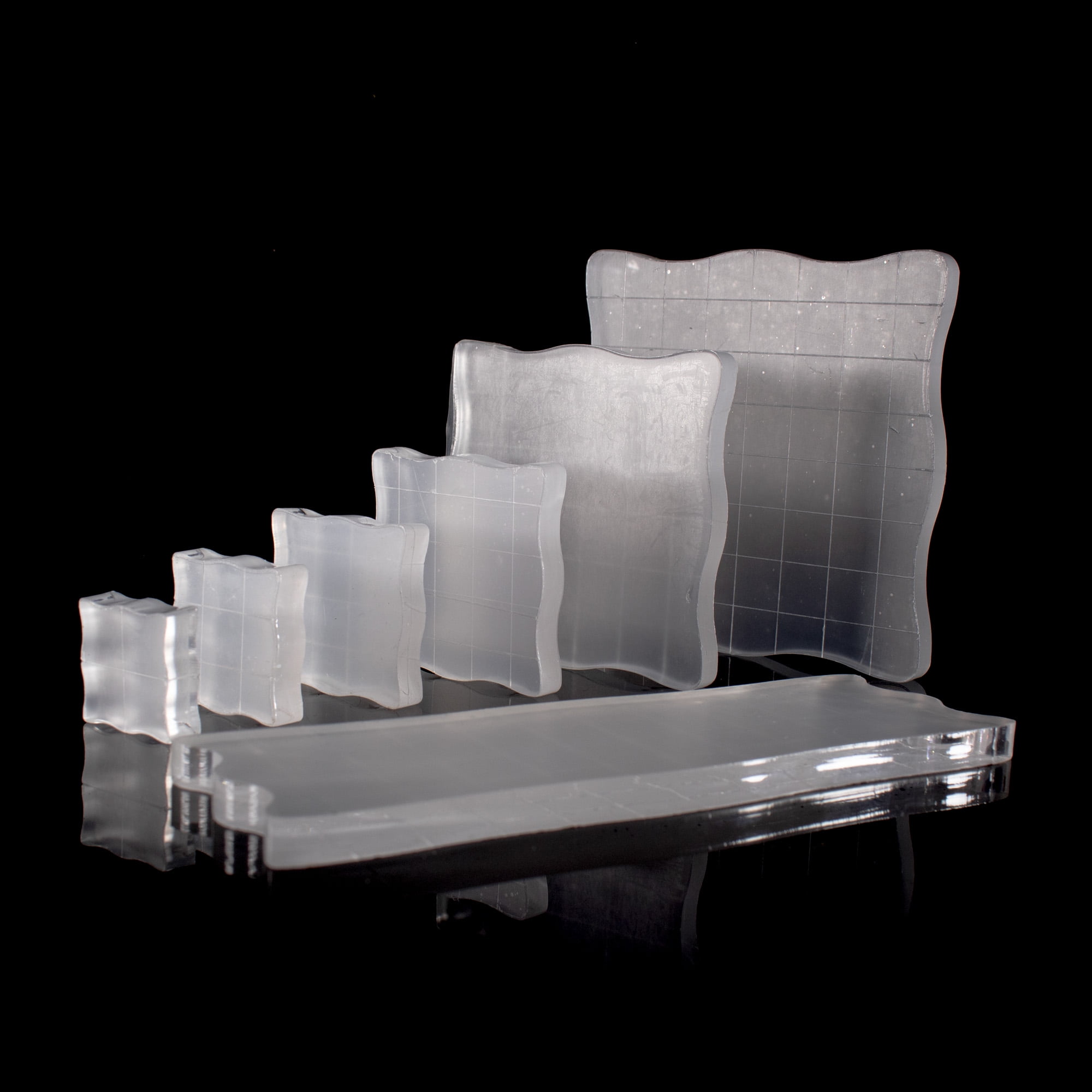 Craft County 7 Piece Clear Stamp Block Set – Acrylic Stamp Pads ...