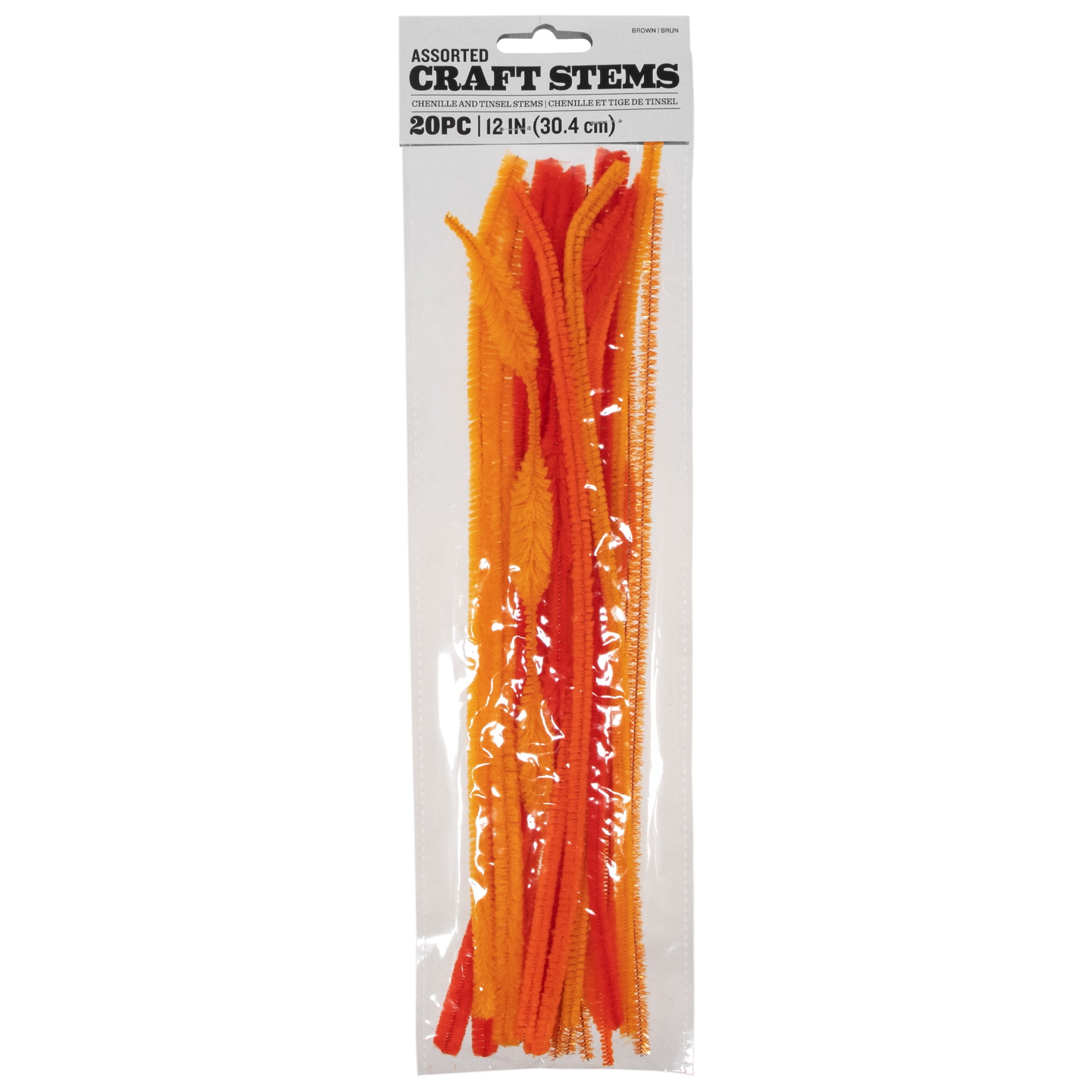 Craft County - Back 2 School - 20 Piece ORANGE Pipe Cleaner DIY Décor ...