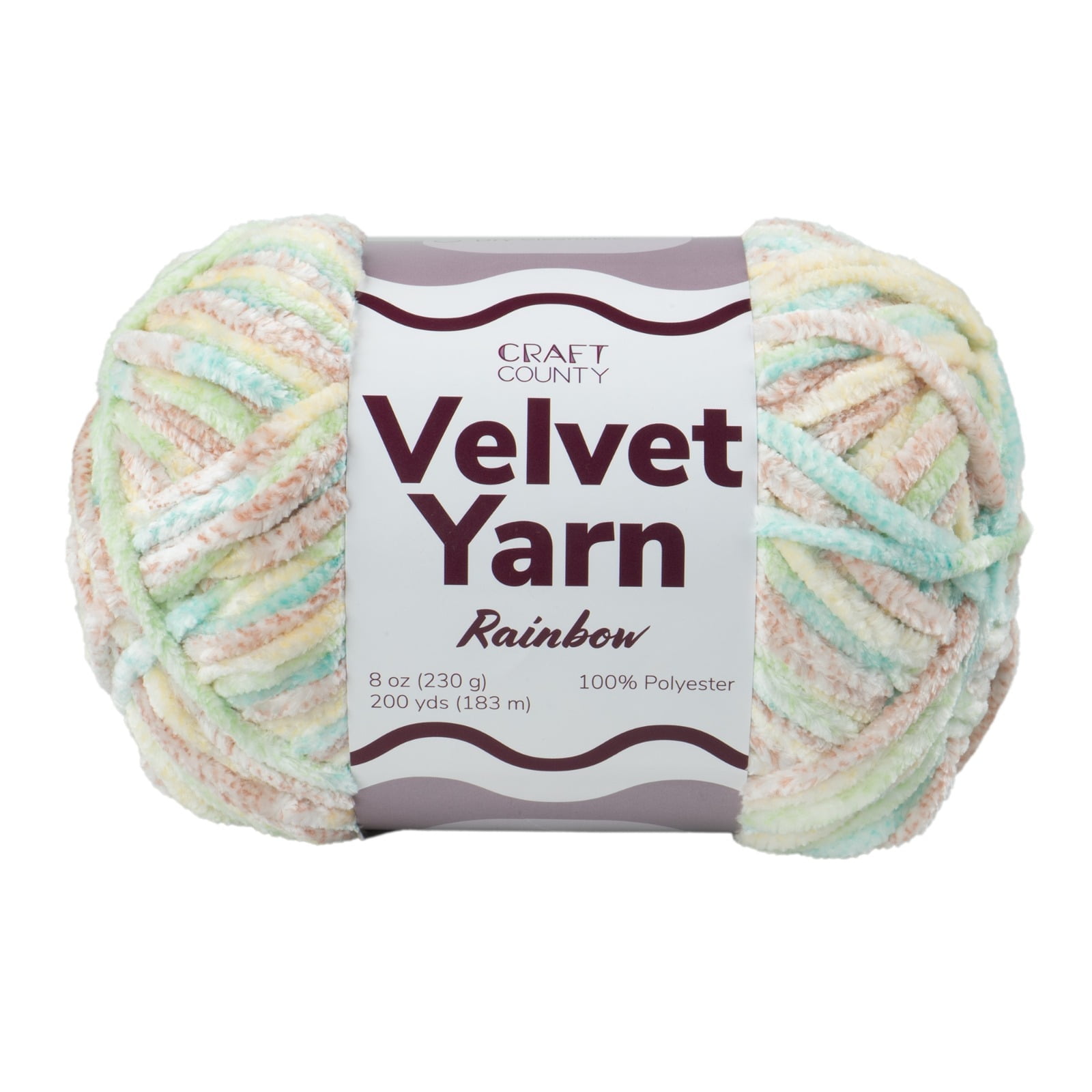 Craft County Bulky 5 Velvet Yarn – Super Soft Polyester Yarn for ...