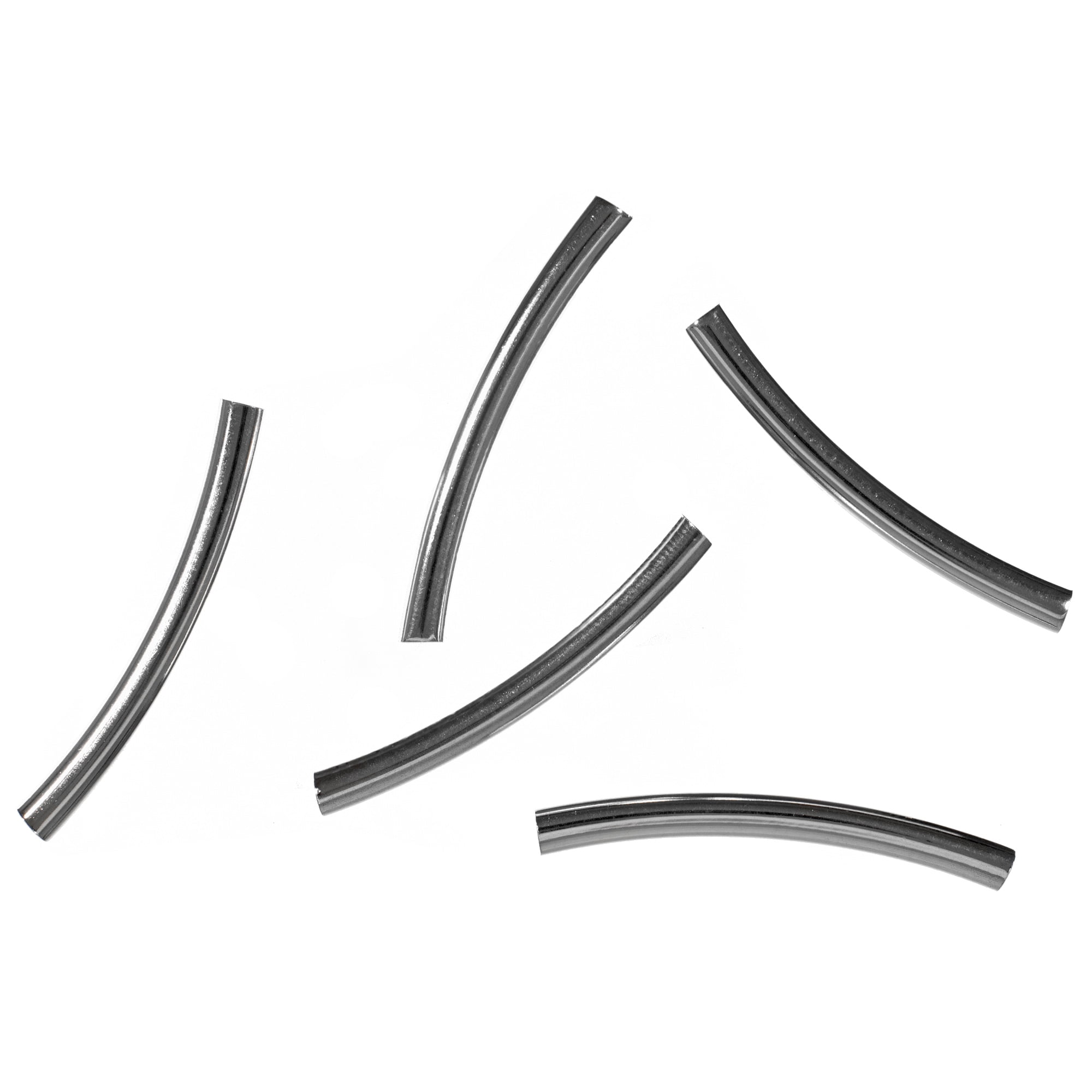 Craft County Curved Tube Beads - Metal Spacer Beads, Connectors, and ...