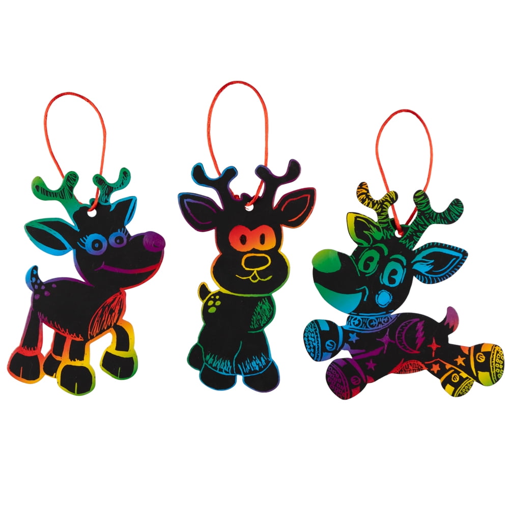 Craft County Magic Color Scratch Christmas Ornament | 3 Reindeer ...
