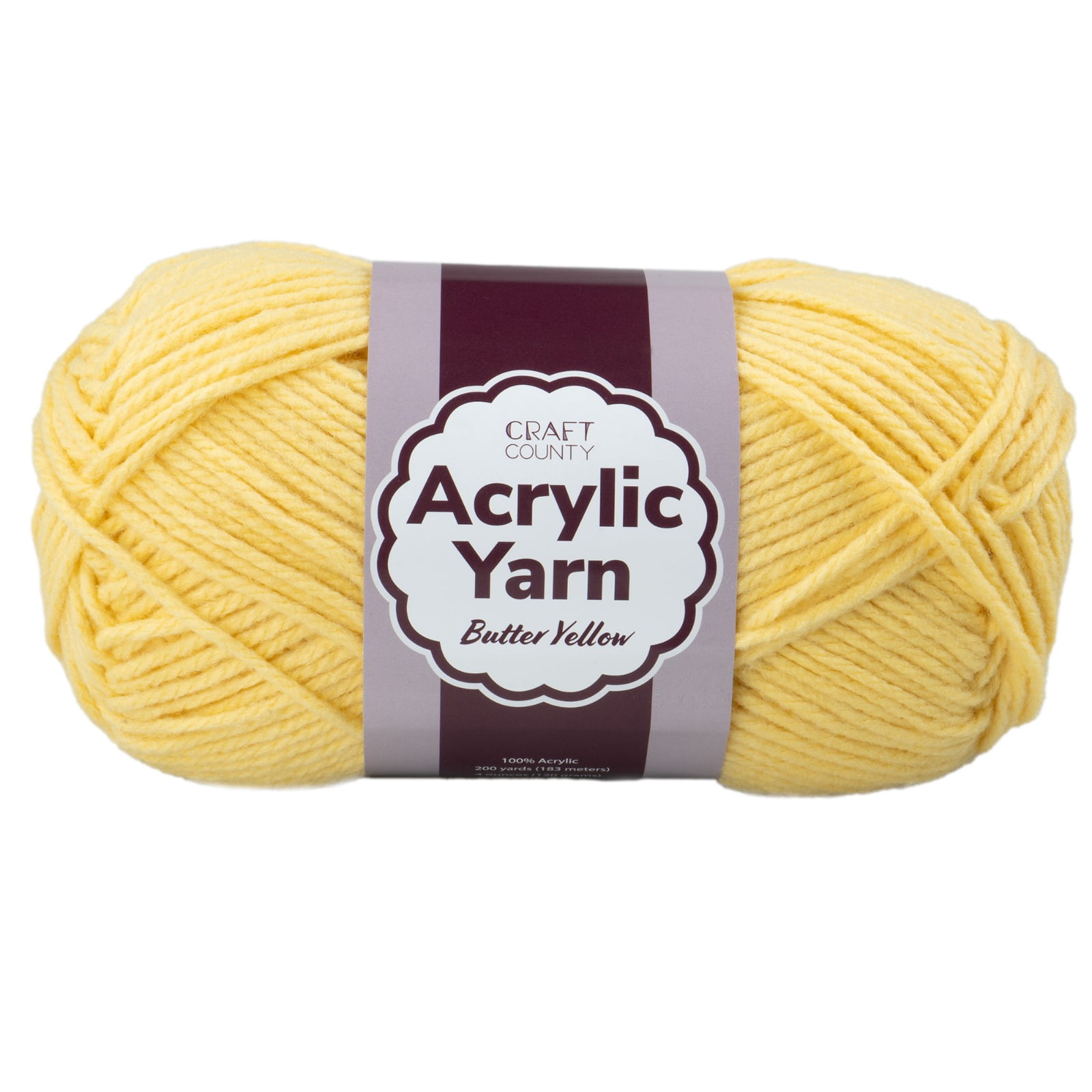 Craft County Medium 4 Acrylic Yarn – 200 Yards of Super Vibrant Yarn ...