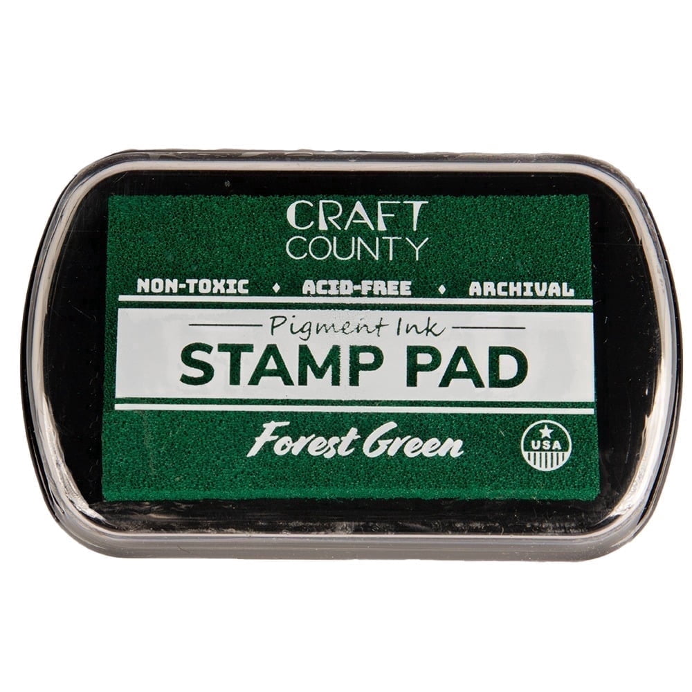 Craft County Pigment Ink Stamp Pad – Refillable Ink Pad in 15+ Colors ...