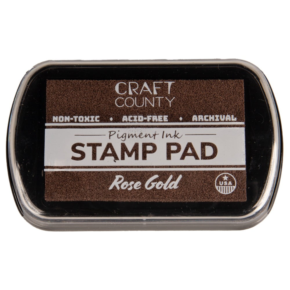 Craft County Pigment Ink Stamp Pad – Refillable Ink Pad in 15+ Colors ...