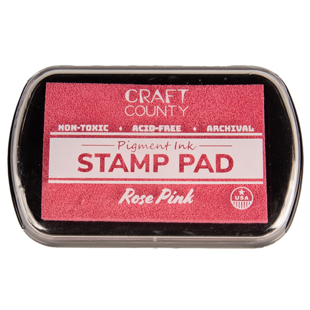 Craft County Pigment Ink Stamp Pad – Refillable Ink Pad in 15+ Colors ...