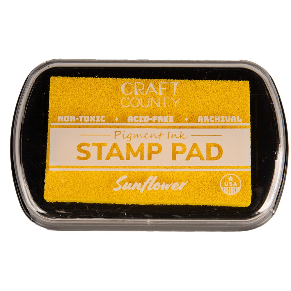 Craft County Pigment Ink Stamp Pad – Refillable Ink Pad in 15+ Colors ...