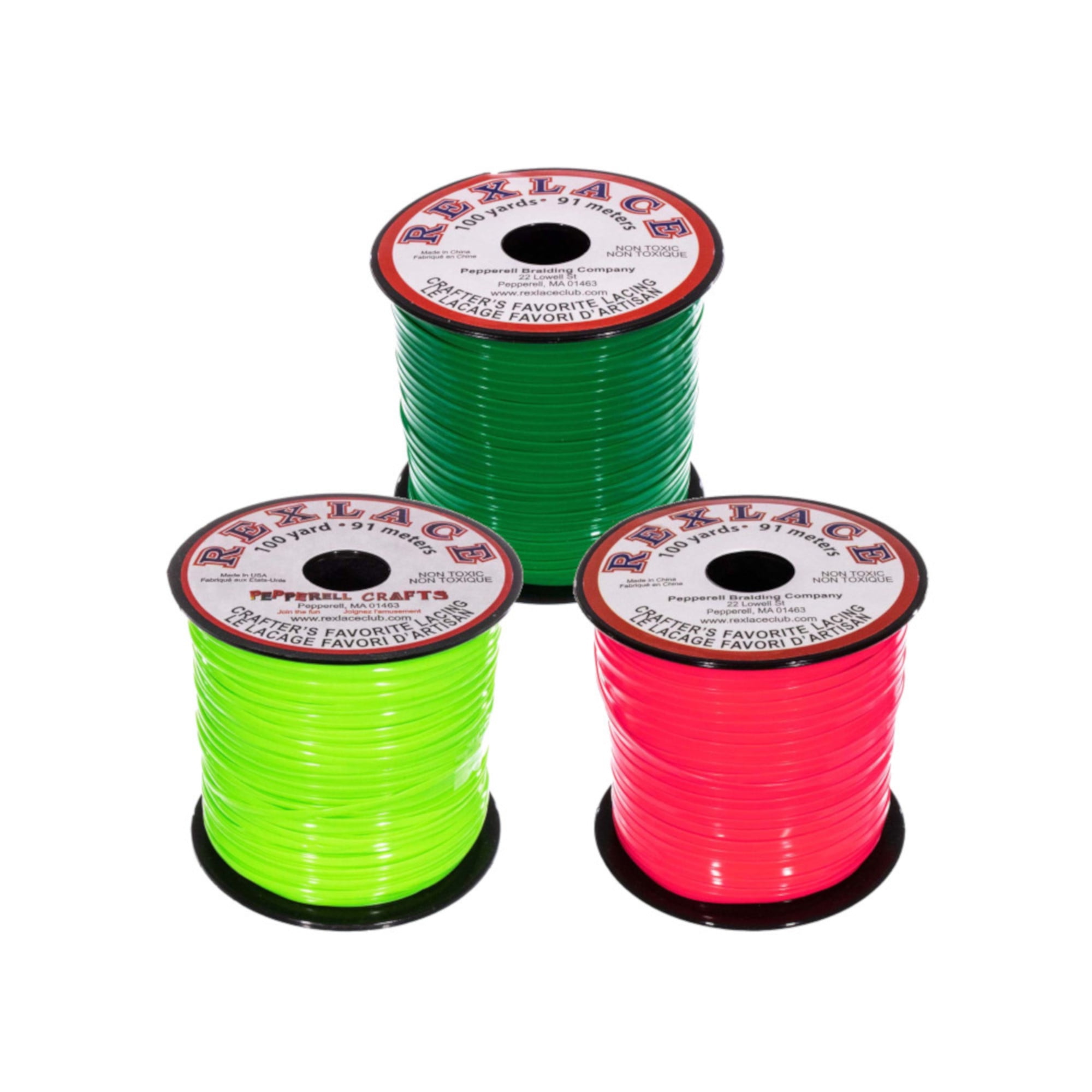 Craft County Rexlace Plastic Lacing Multicolor Bundle Packs - 100 Yards ...