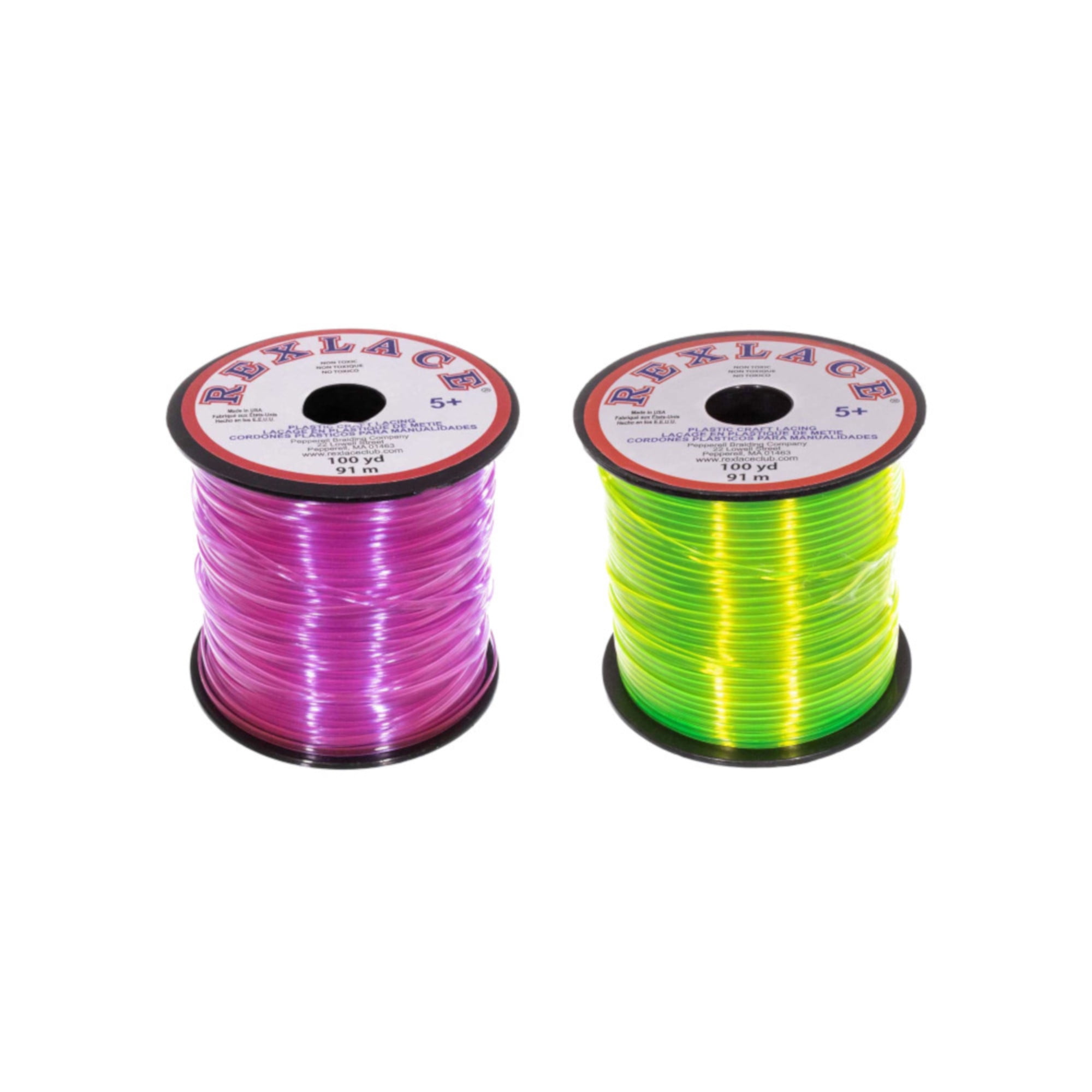 Craft County Rexlace Plastic Lacing Multicolor Bundle Packs - 100 Yards ...