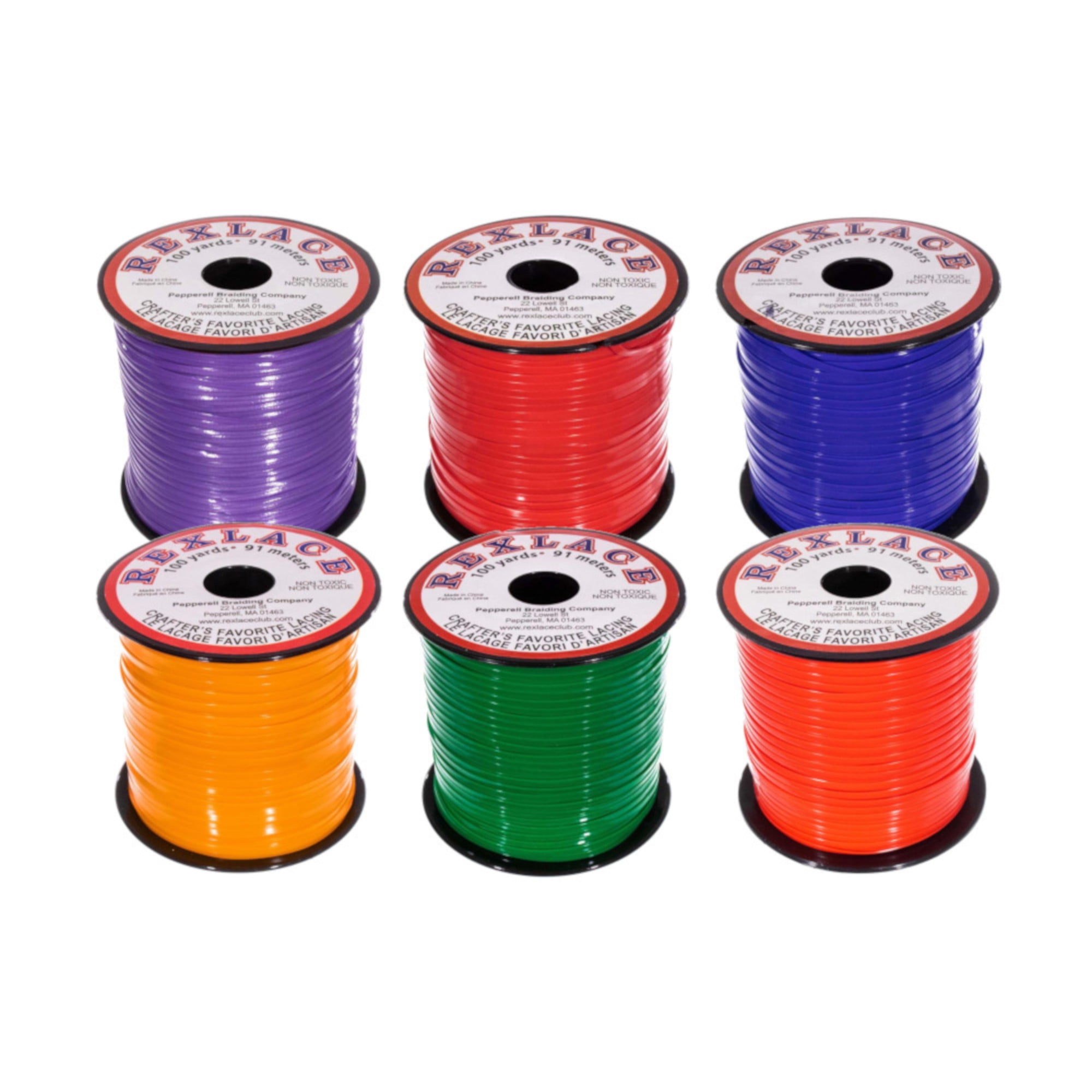 Craft County Rexlace Plastic Lacing Multicolor Bundle Packs - 100 Yards ...