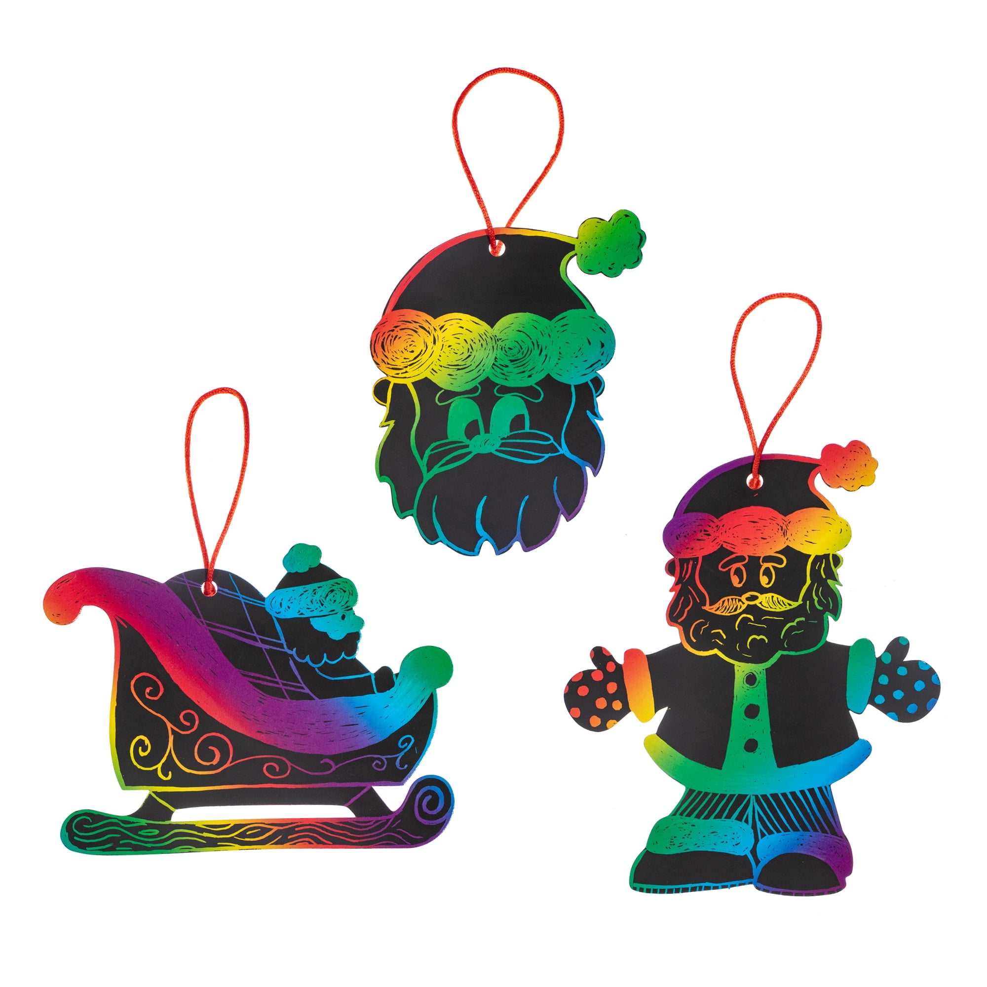 Craft County Scratch Magic Holiday Ornament Kits - Rainbow Color ...