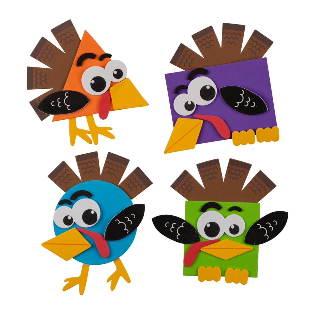 Craft County, Thanksgiving Turkey Shape Craft Kit (4 Piece) - Walmart.com