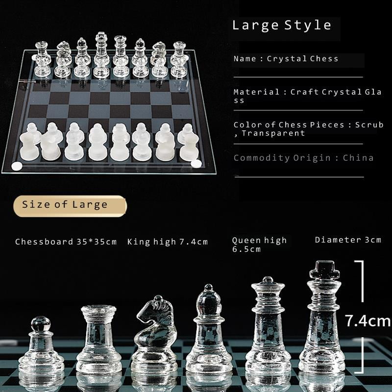 Craft Crystal Glass Luxury Chess Set Acrylic Chess Board Anti-broken ...