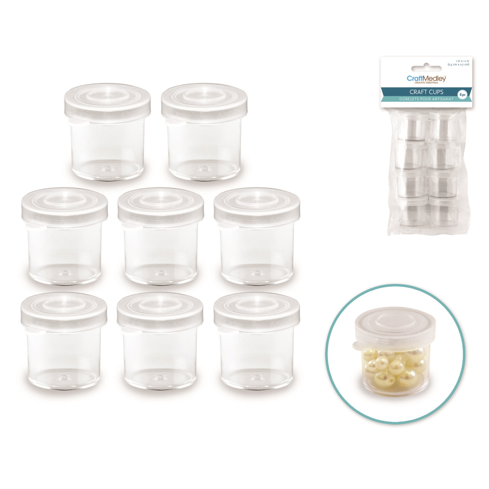 Craft Cups .35oz 10/Pkg-Clear W/Lid - Walmart.com