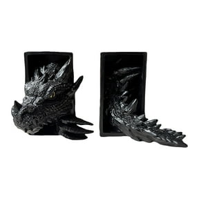 Gothic Excalibur Sword Guardian Dragon Bookend Set of Two Figurine Faux ...