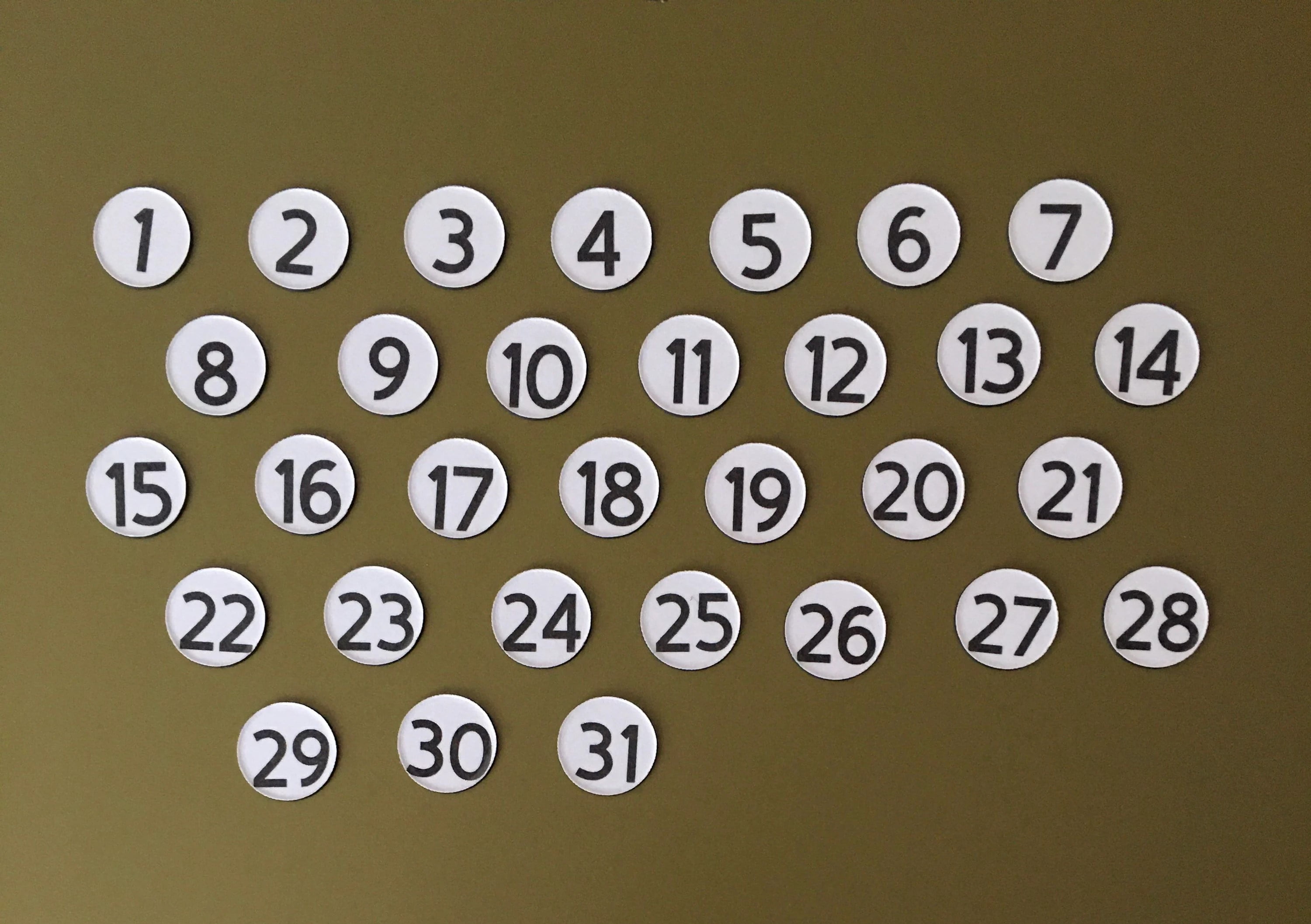 Craft Dragon Calendar Magnet Numbers 1-31 - Black DM Sans Font, Dime ...