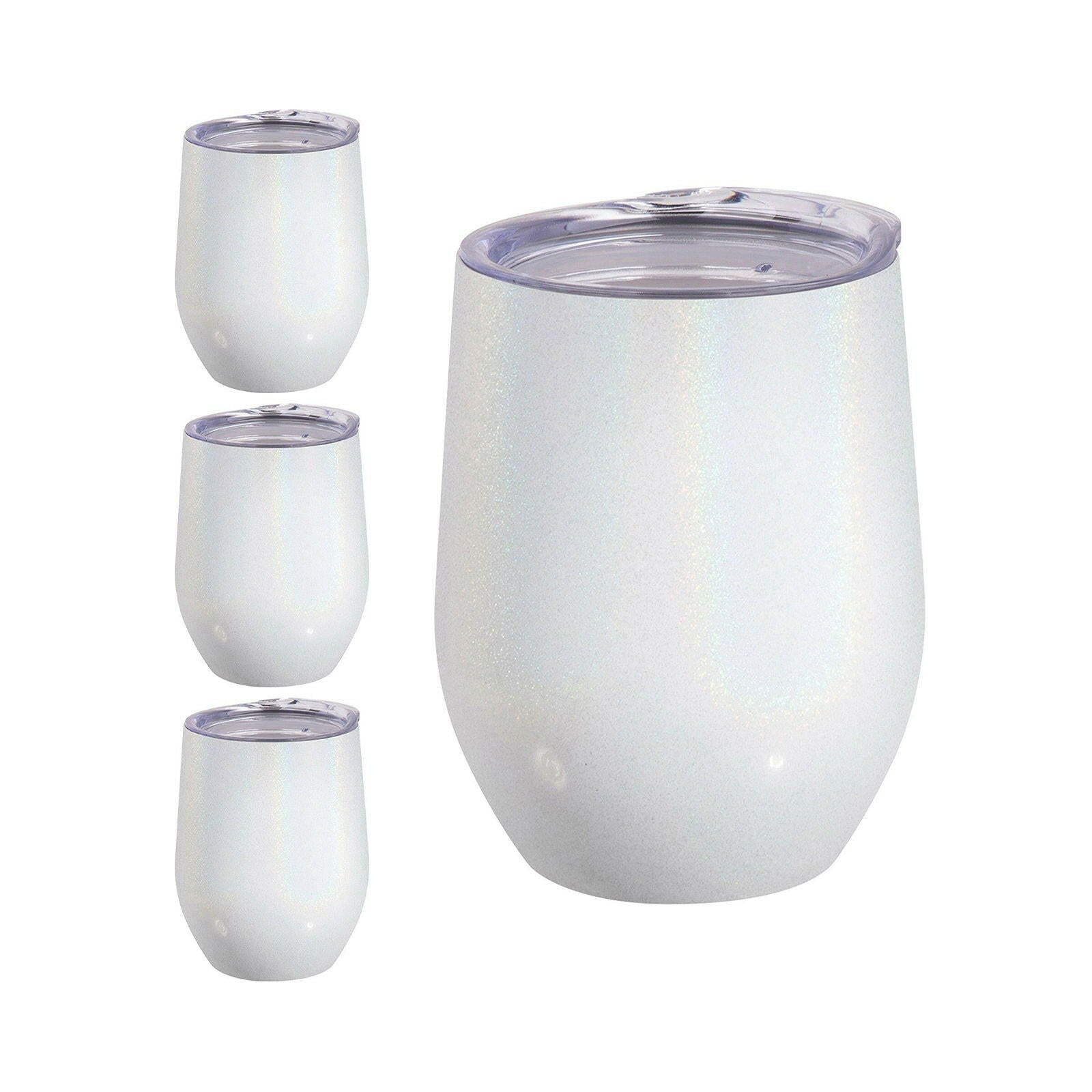 Craft Express 6 Pack 12 oz Glitter Sparkling Stainless Steel Stemless ...