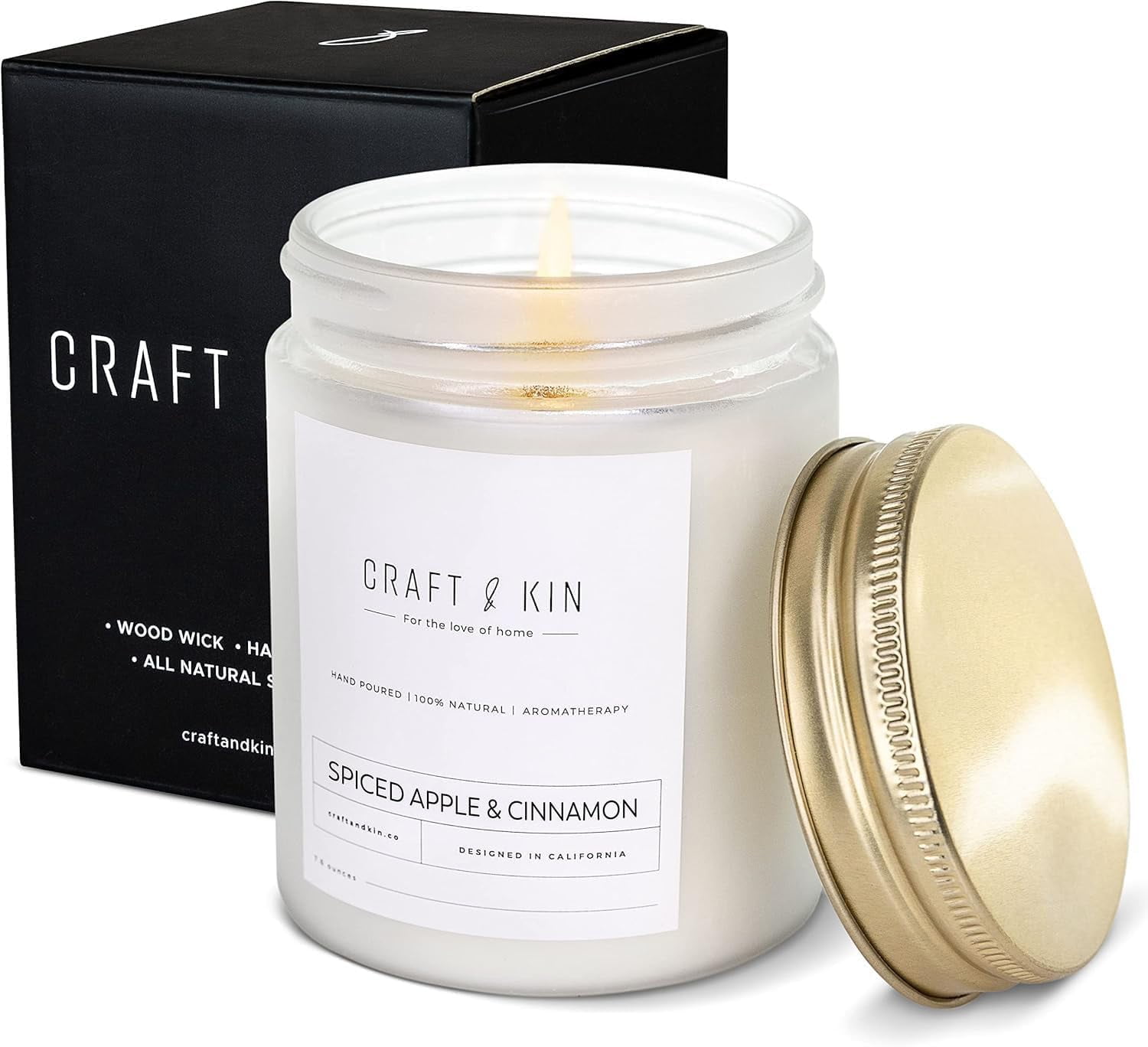 Craft & Kin Spiced Apple and Cinnamon Candle | Fall Candle | Scented ...
