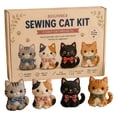 Craft Kit for Adults Beginner Friendly Hand Sewing Kit | 4 Cat Projects ...