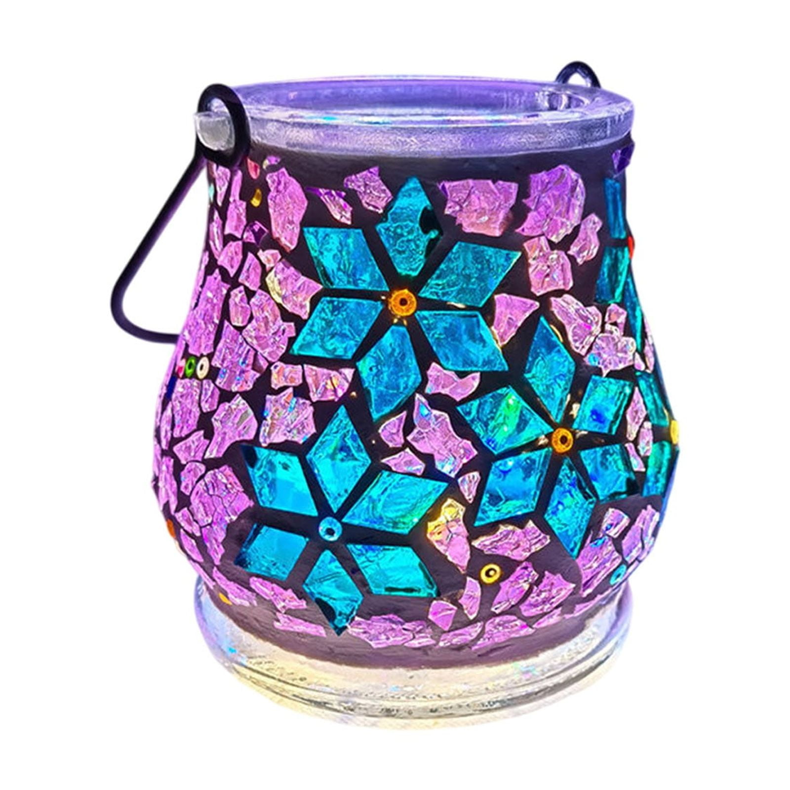 Craft Kits for Adults,Glass Mosaic Candle Holder Kit,DIY Mosaic Night Light Kit, Make Your Own ...