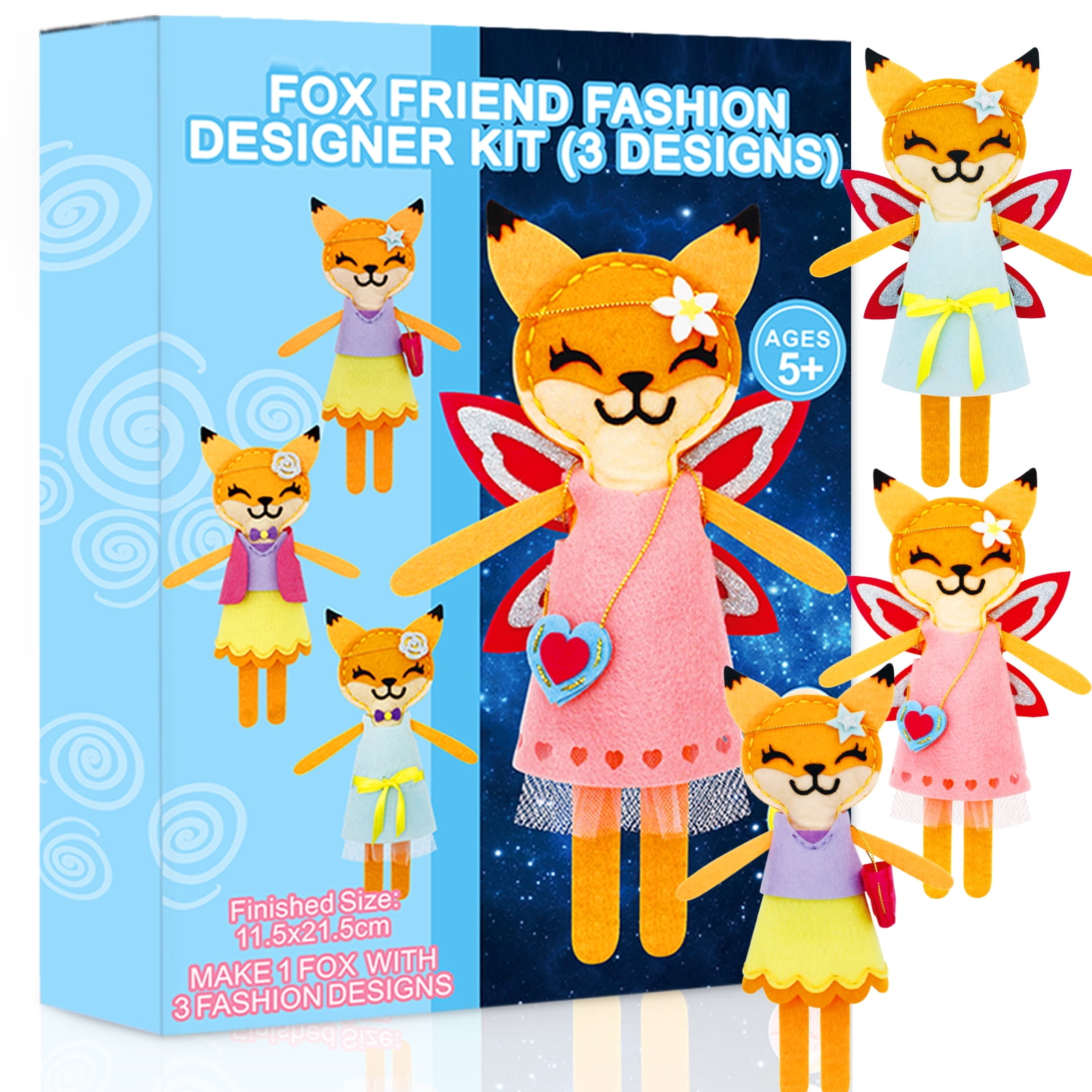 Craft Kits, Fashion Designer Kits for Girls, Fox Sewing Kit with 3 ...