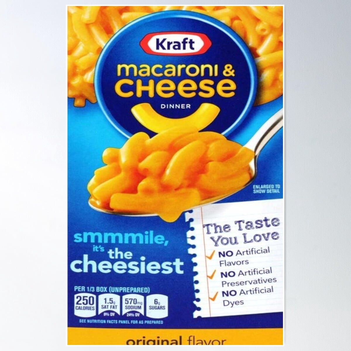 Craft Macaroni & Cheese Design Poster Wall Art, Modern Wall Decor For ...