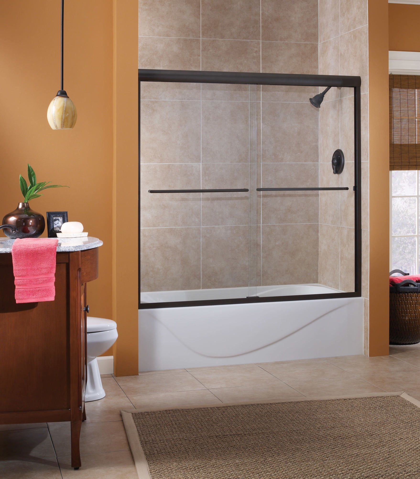 Craft + Main Cvst5855-Cl Cove 55" High X 58" Wide Sliding Frameless Tub ...