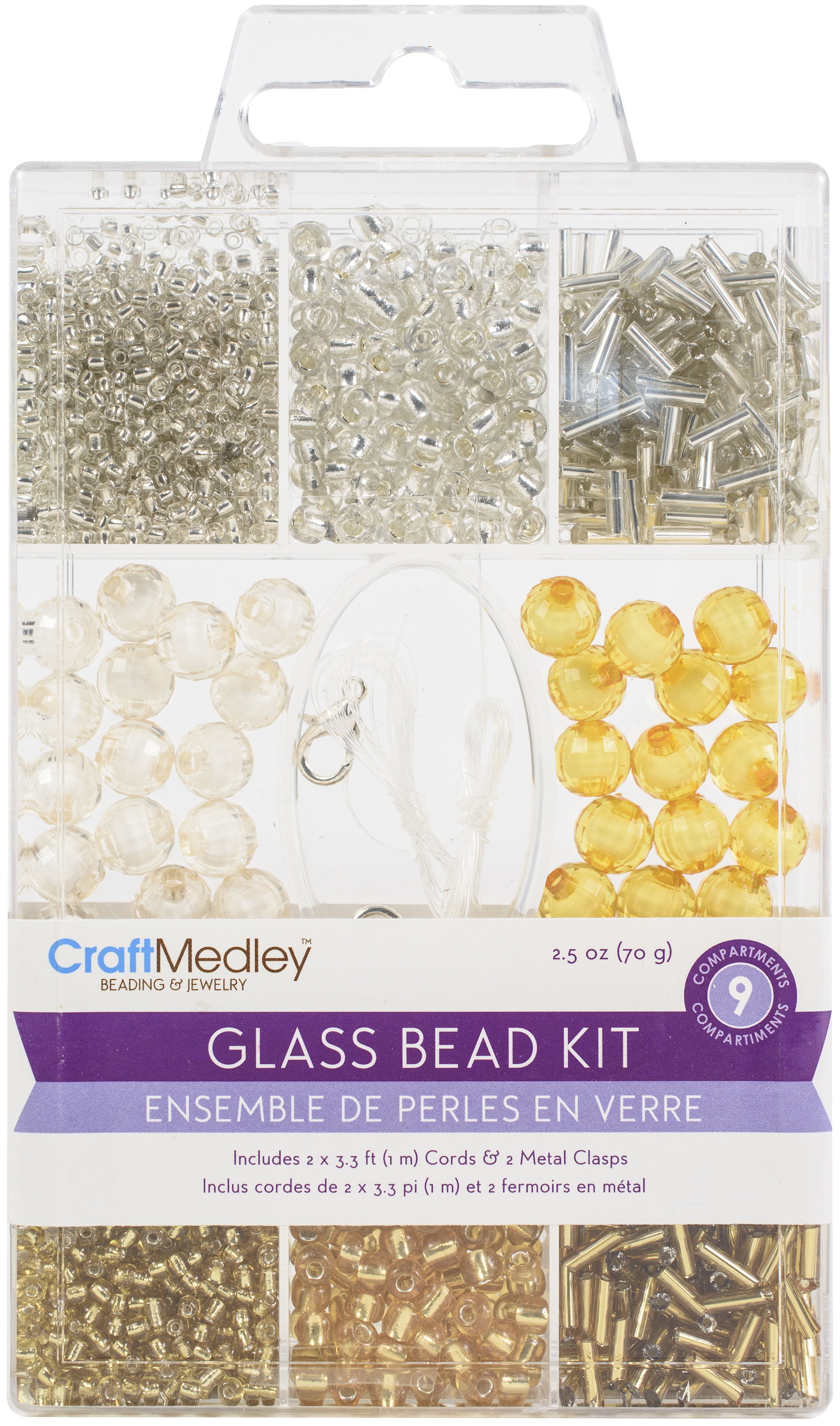 Craft Medley Glass Bead Kit 90g-Metallique - Walmart.com