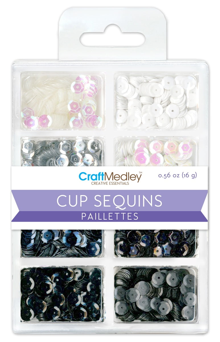 Craft Medley(TM) Creative Essentials Cup Sequins 7mm 0.56oz-Black ...