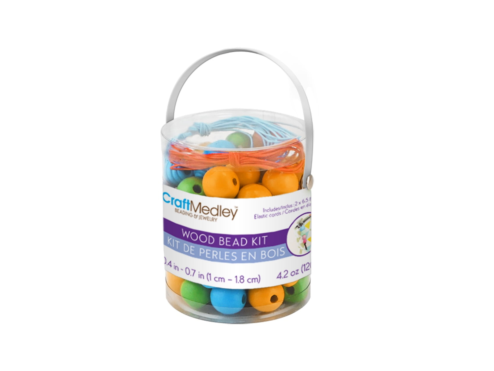 Craft Medley Wood Bead Box Kit Wtih Cord -Pastel Mix - Walmart.com