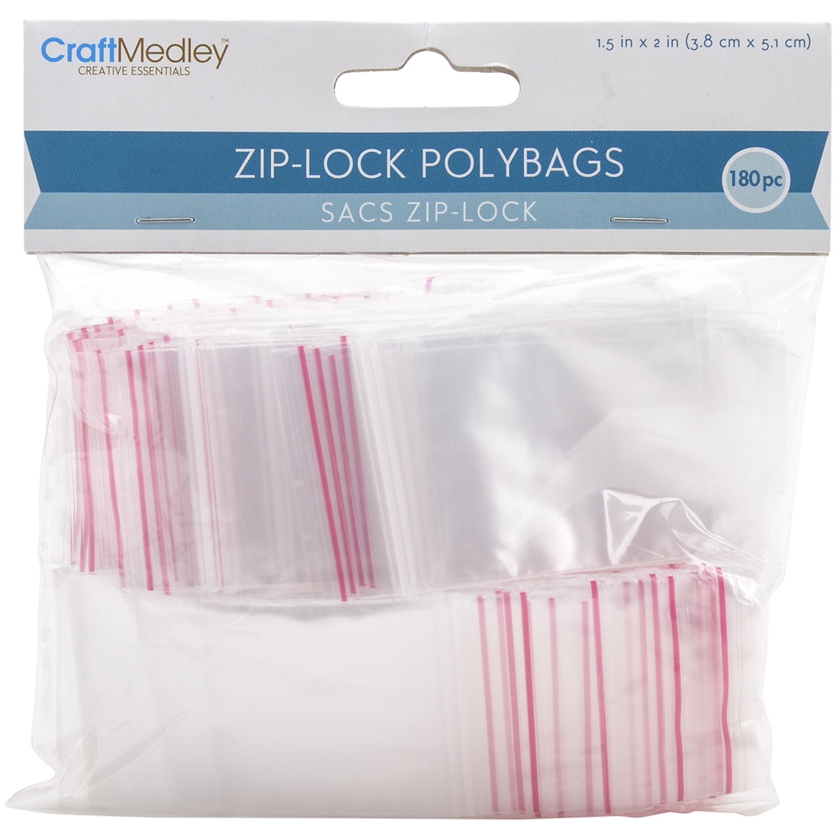 Craft Medley Ziplock Polybags 180/Pkg-1.5"X2" Clear - Walmart.com