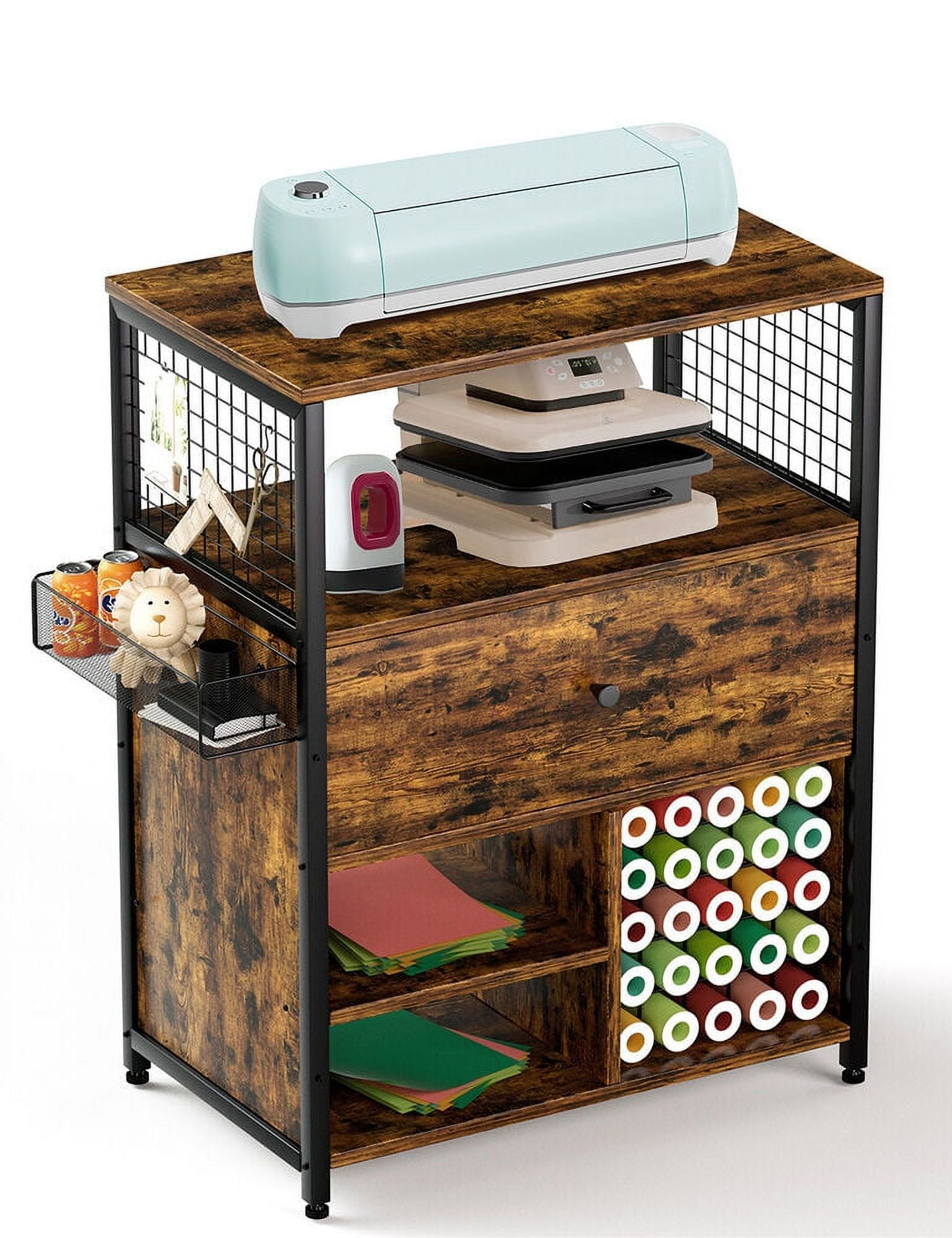 Craft Organization Storage Cabinet Compatible Cricut Natural Machines ...