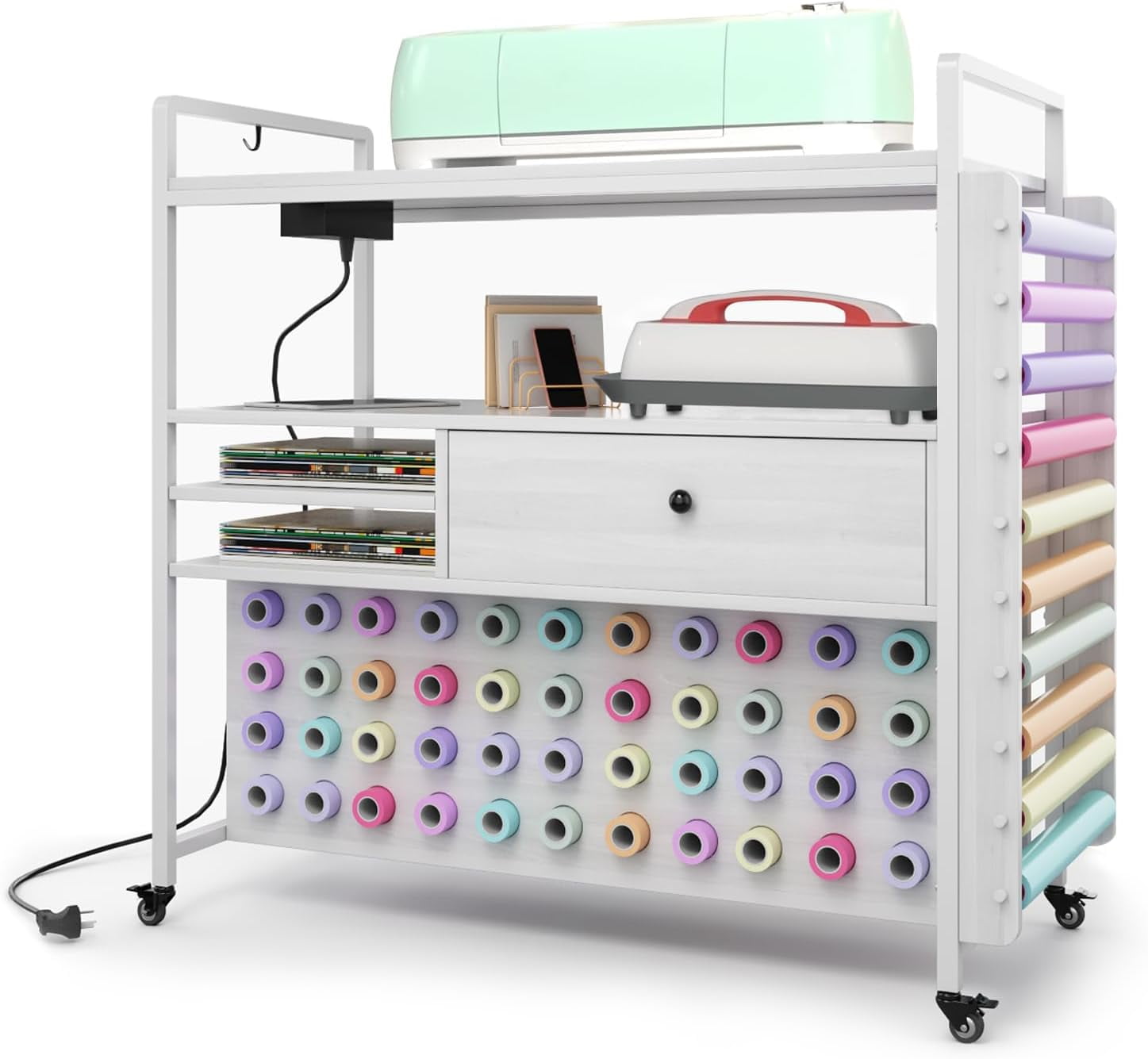 Craft Organization & Storage Compatible with Cricut Machines, Rolling ...