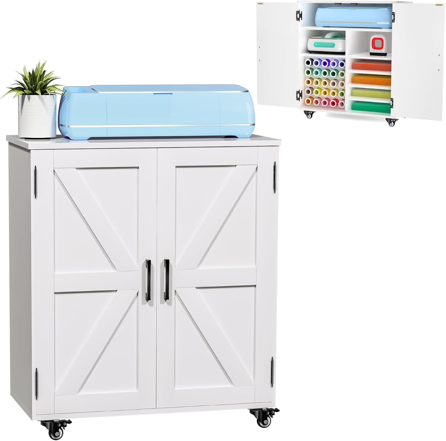 Craft Organization and Storage Rolling Cart Compatible with All Cricut ...