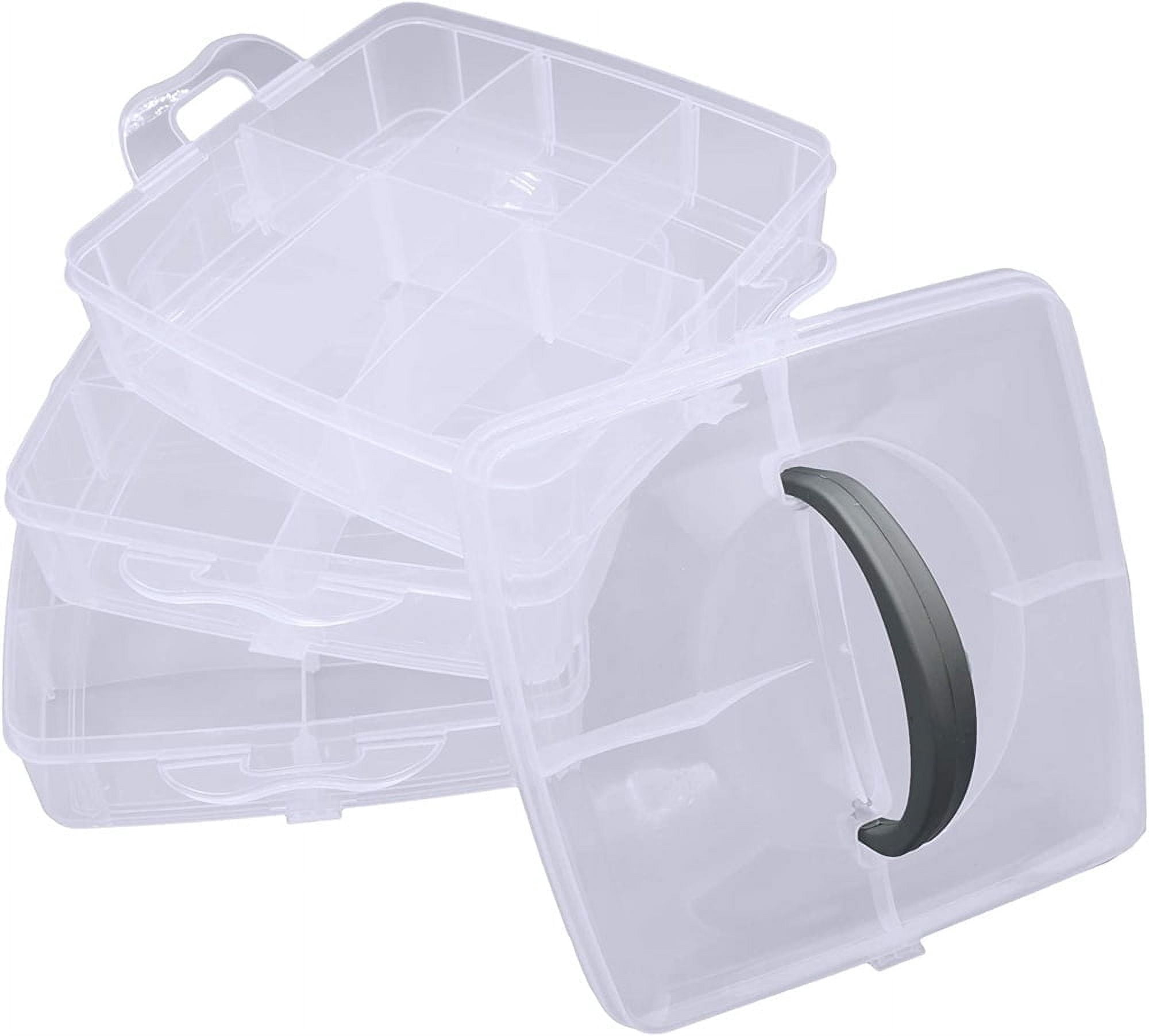 Craft Organizer Box,Bexikou Plastic Craft Supplies Organizer with 18 ...