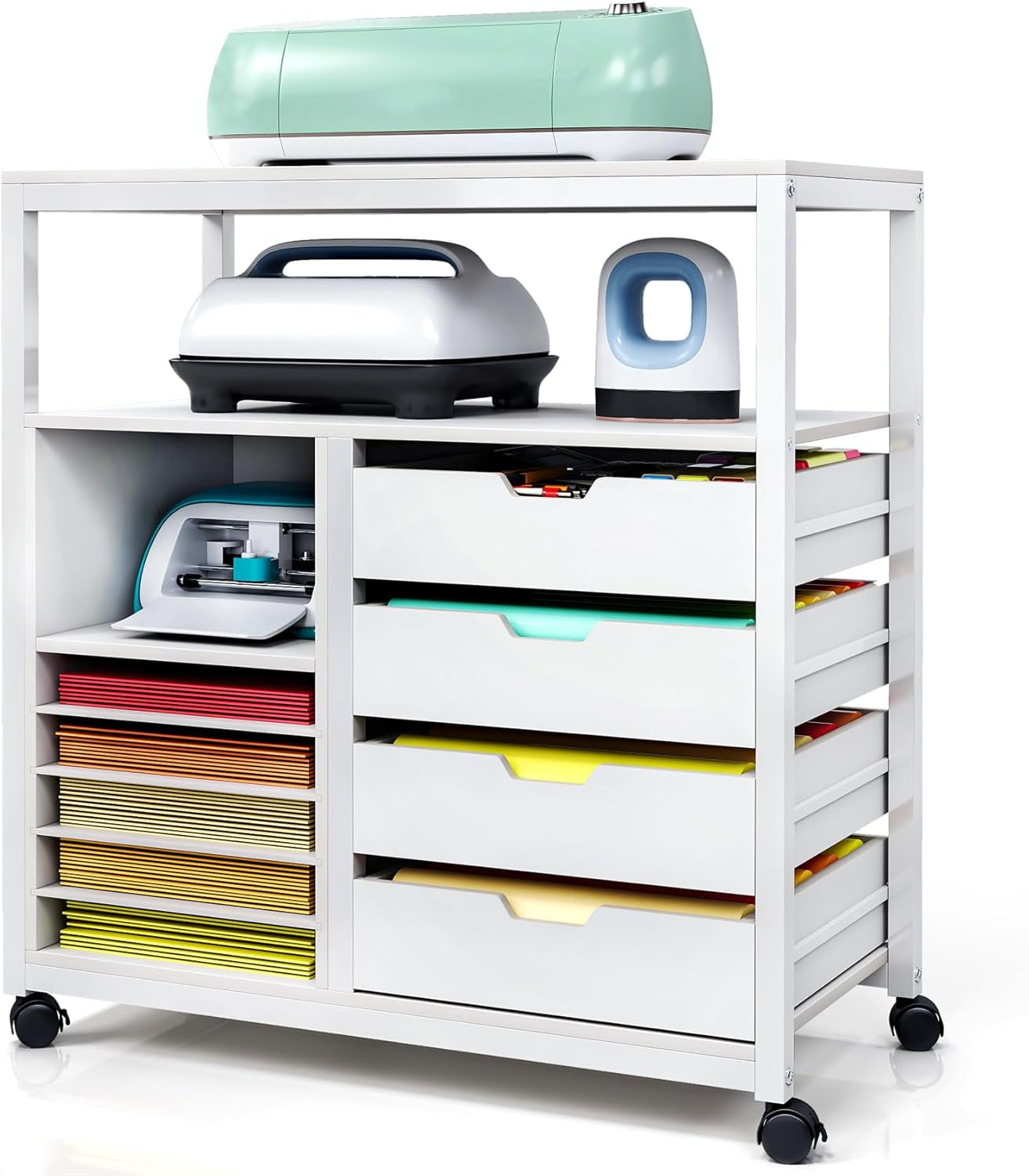 Craft Organizer Storage Cart, Rolling Cart Organizer, Vinyl Roll Holder ...