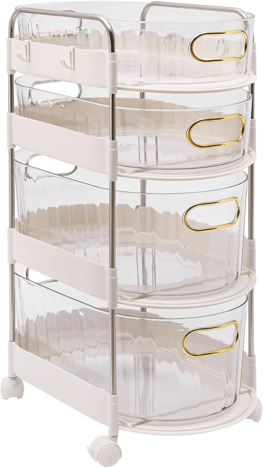 Craft Organizers and Storage, 4-tier Plastic Drawer Storage Cart ...