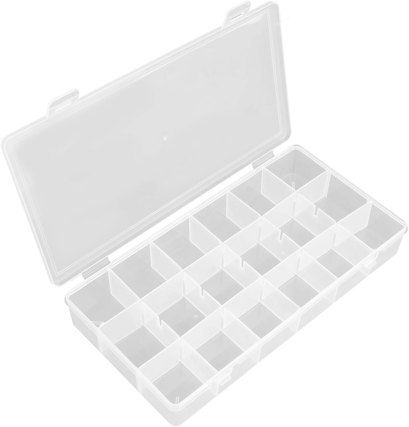Craft Organizers And Storage Box 18 Grids Clear Plastic Bead Organizer ...