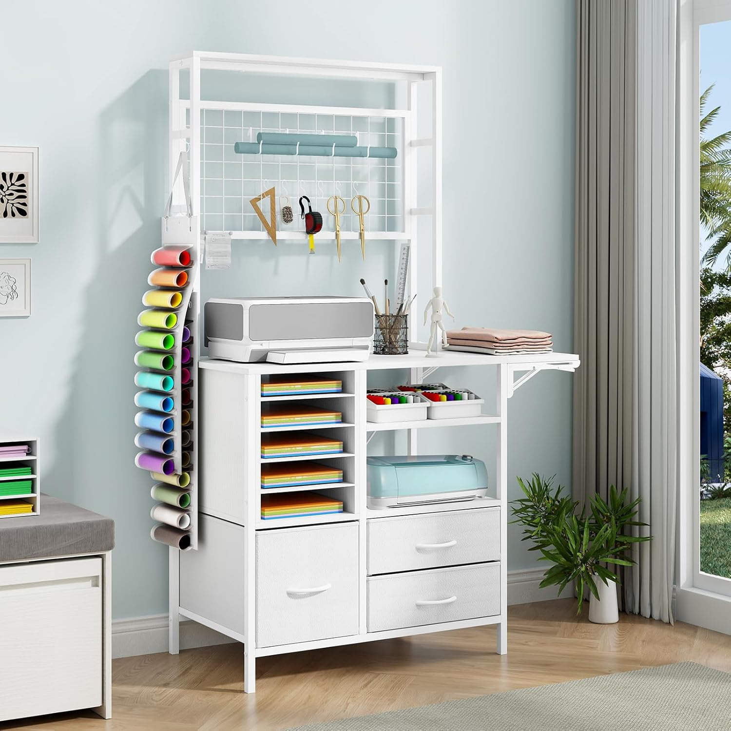 Craft Organizers and Storage Cabinet Compatible with Cricut Machines ...