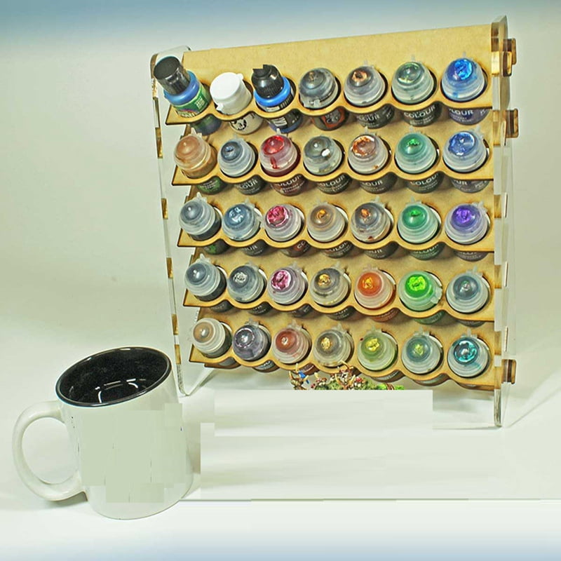 Craft Paint Storage Modular Wooden Paint Organizer - Holds 35 Bottles ...