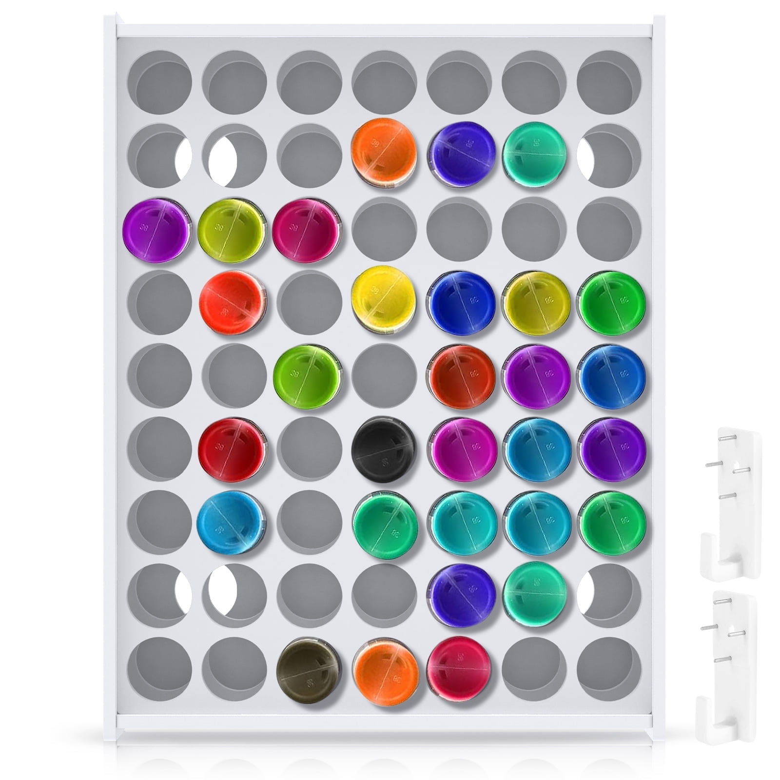 Craft Paint Storage Organizer 63 Holes Vertical Paint Rack Stand Wall ...