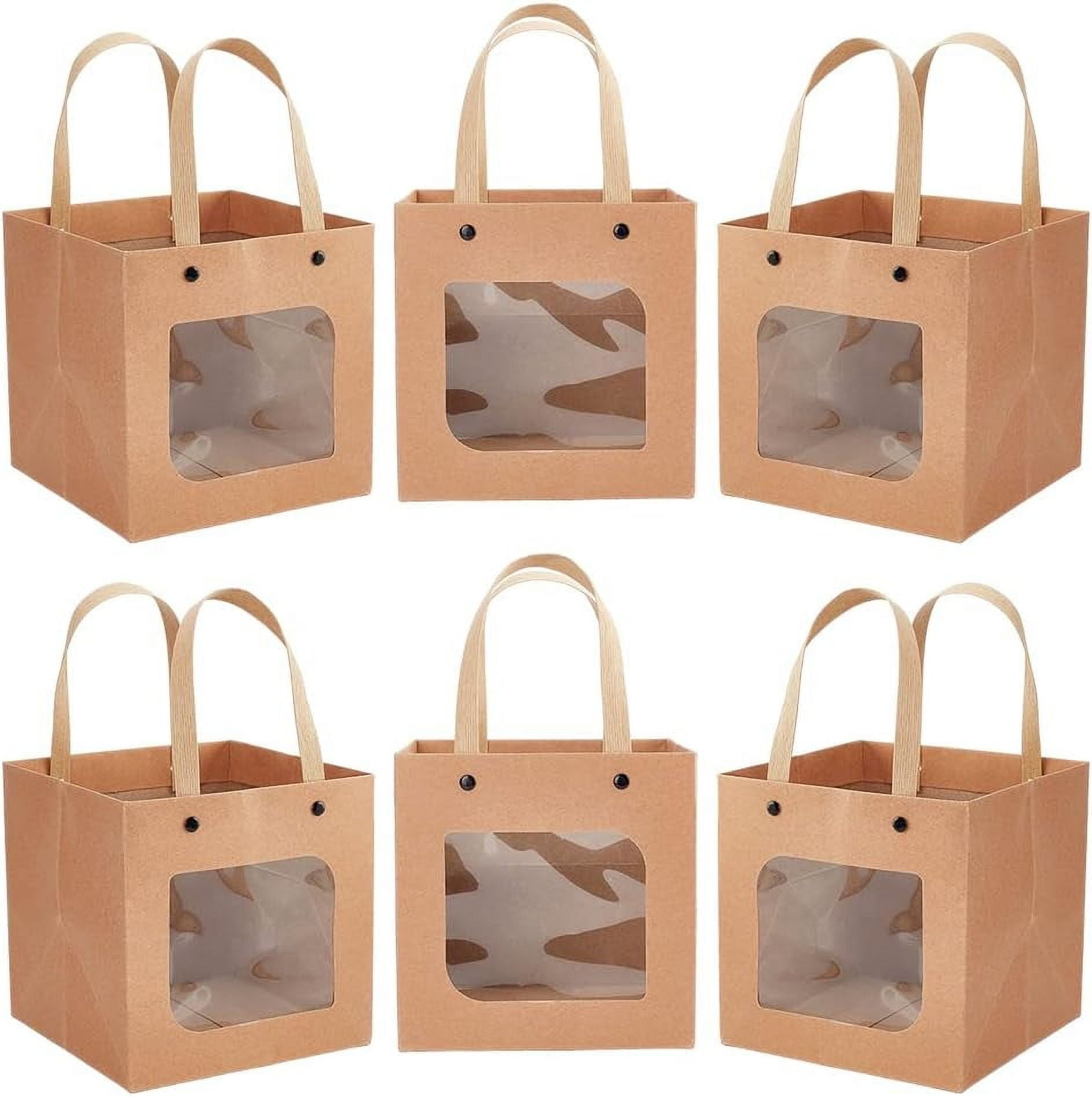 Craft Paper Handbags with Clear Square Windows Gift Bags Rectangle Peru ...