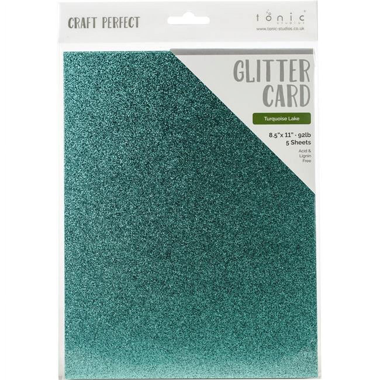 Craft Perfect Glitter Cardstock 8.5"X11"-Turquoise Lake - Walmart.com