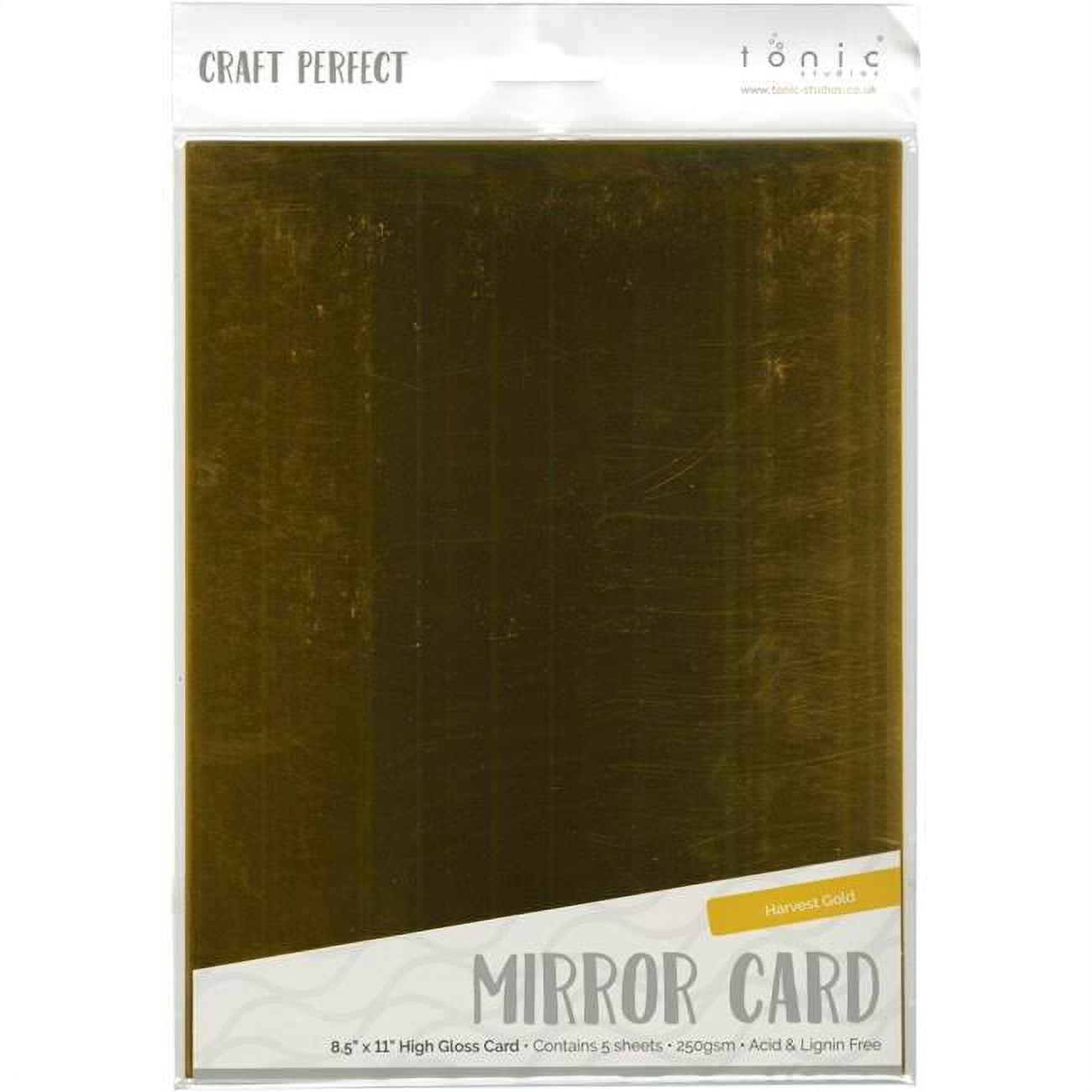 Craft Perfect Mirror Cardstock 8.5"X11" 5/Pkg-High Gloss Harvest Gold ...