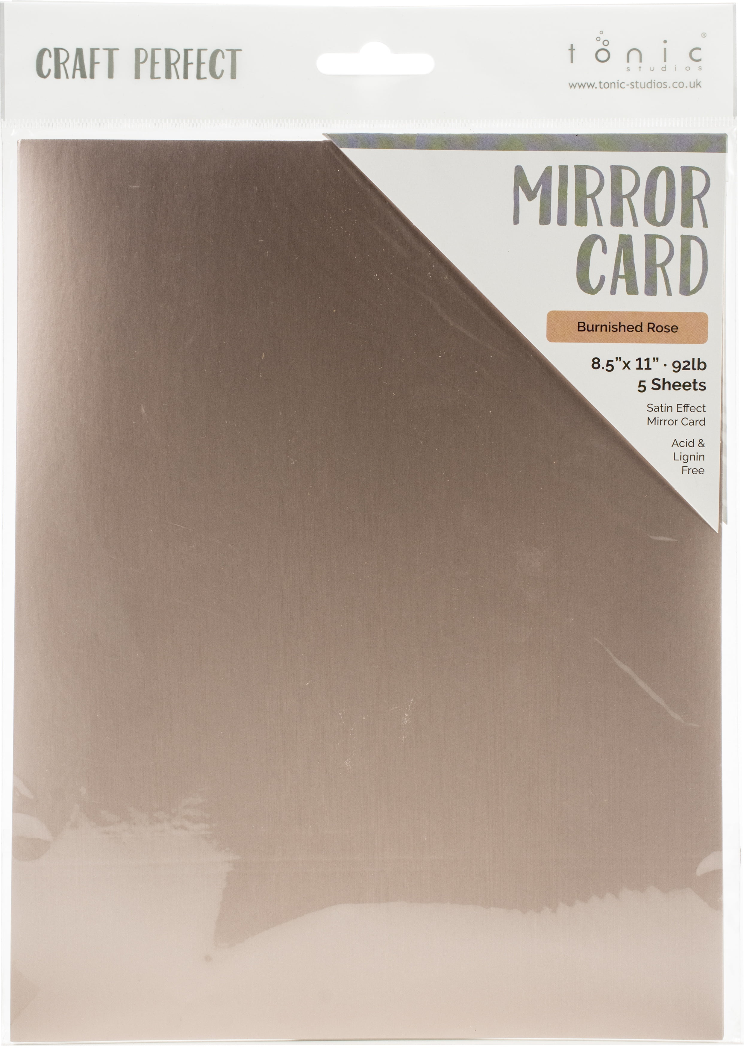 Craft Perfect Satin Mirror Cardstock 8.5"X11" 5/Pkg-Satin -Burnished ...