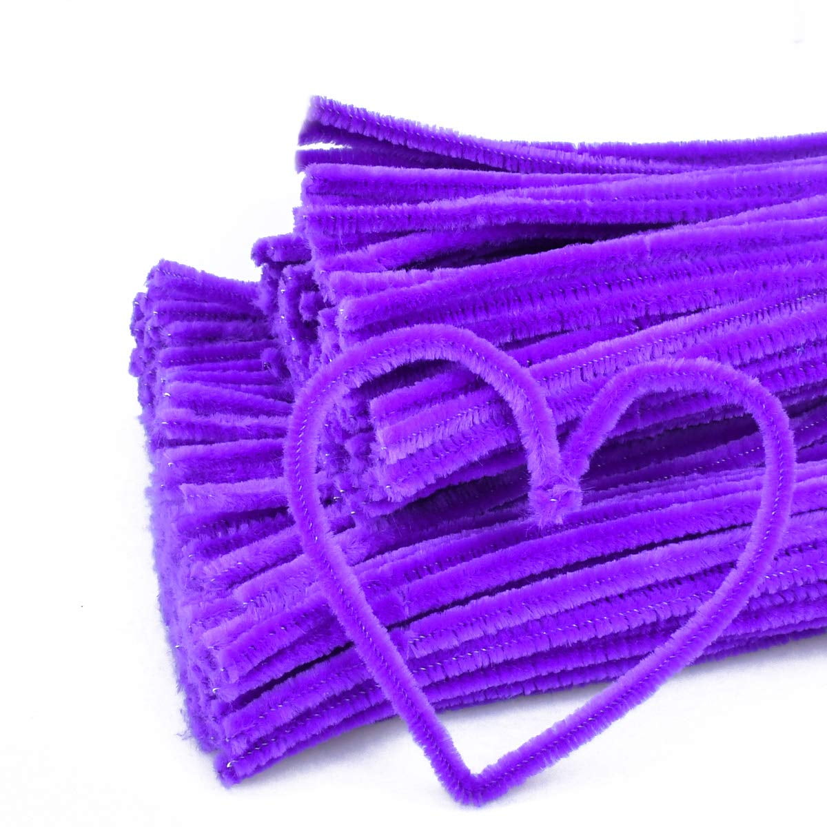 Craft Pipe Cleaners 100 PCS Purple Chenille Stem 6MM x 12 Inch ...