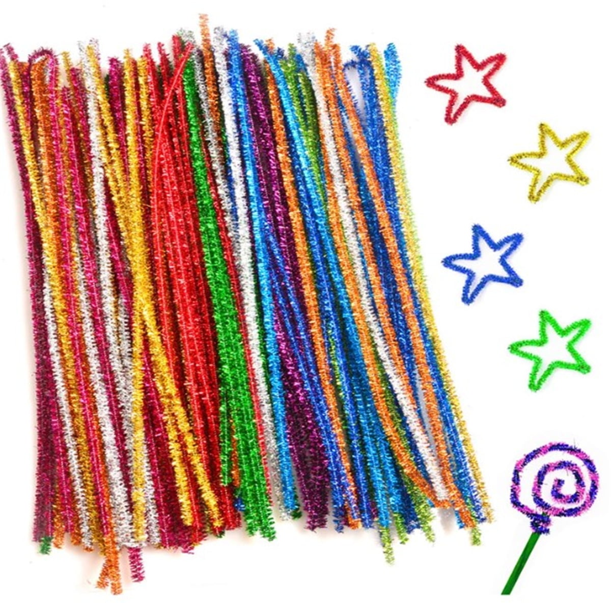 Craft Pipe Cleaners 200Pcs 10 Colors, DIY Pipe Cleaners Craft Supplies ...