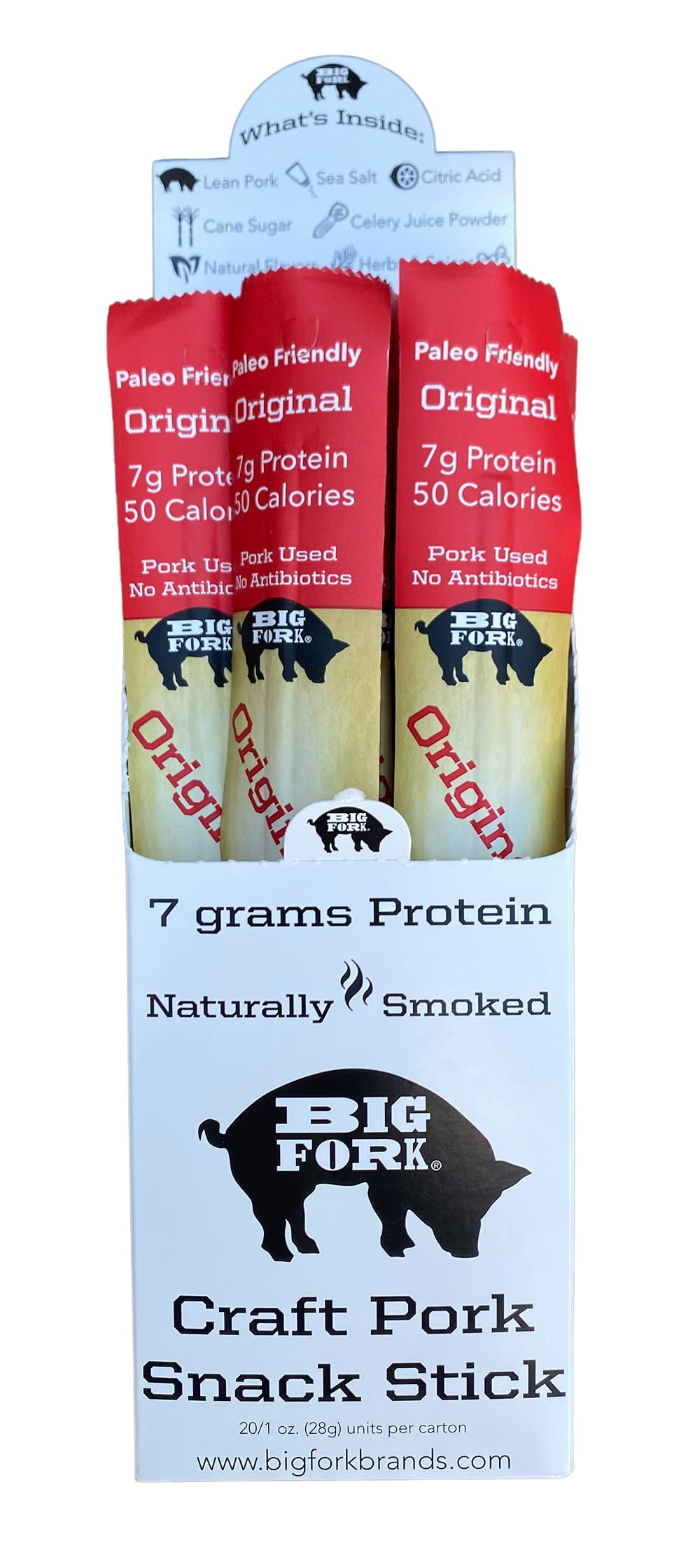 Craft Pork Meat Stick, AIF4 High Protein Snack Sticks, Original Flavor ...